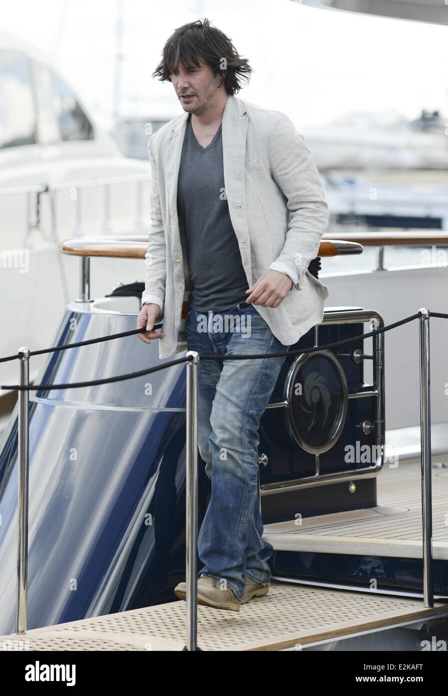 Keanu Reeves departing the Odessa Yacht during 66th Cannes Film ...