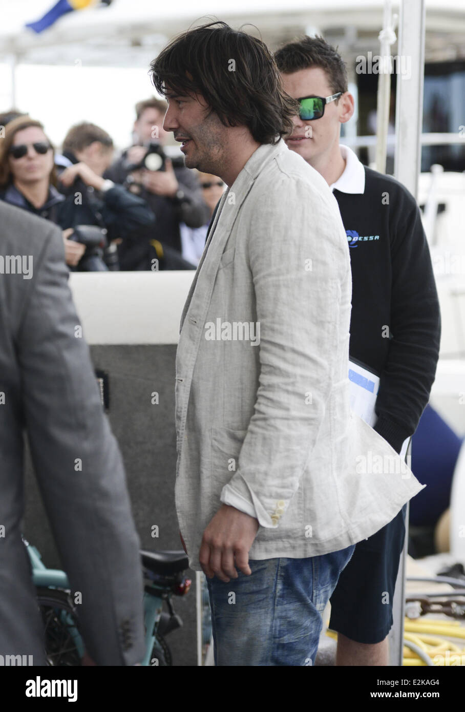 Keanu Reeves departing the Odessa Yacht during 66th Cannes Film ...