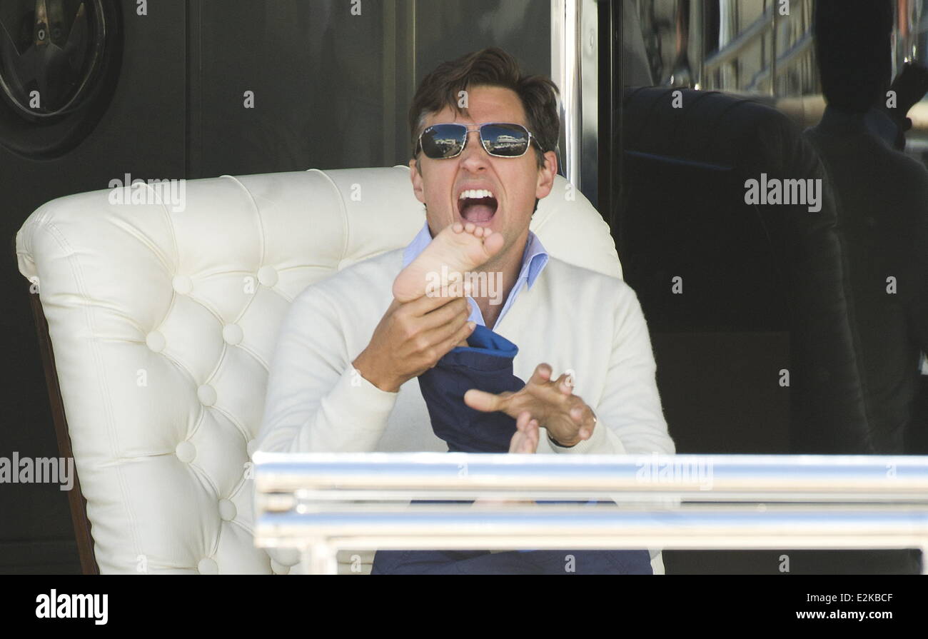 Archie Drury on board of Roberto Cavalli's yacht during the 66th Cannes ...