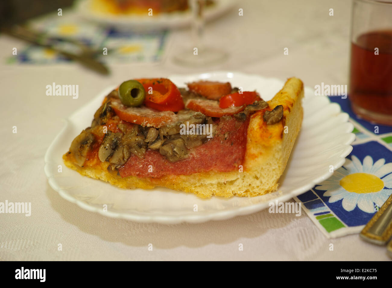 In the Polish kitchen. Home Pizza, Italian delicacy in Polish cuisine ...