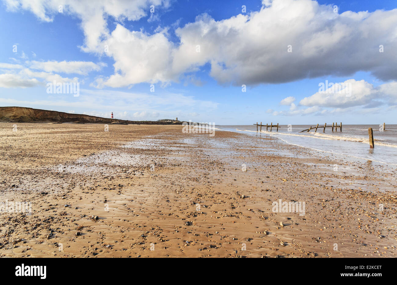 The eroding cliffs and sea defences at Happisburgh "North Norfolk ...