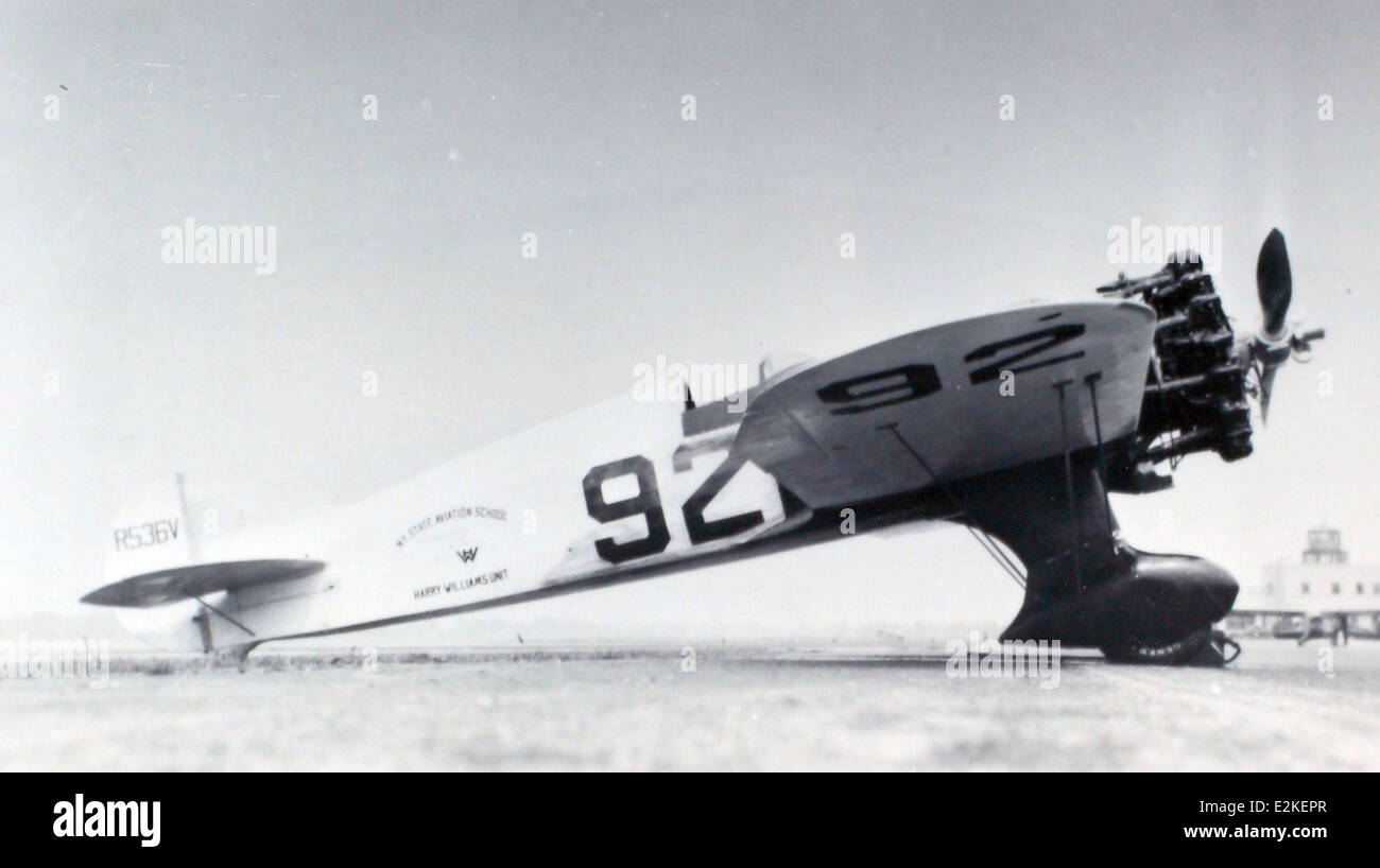 This image captures the Wedell-Williams No. 92, an air racing aircraft ...