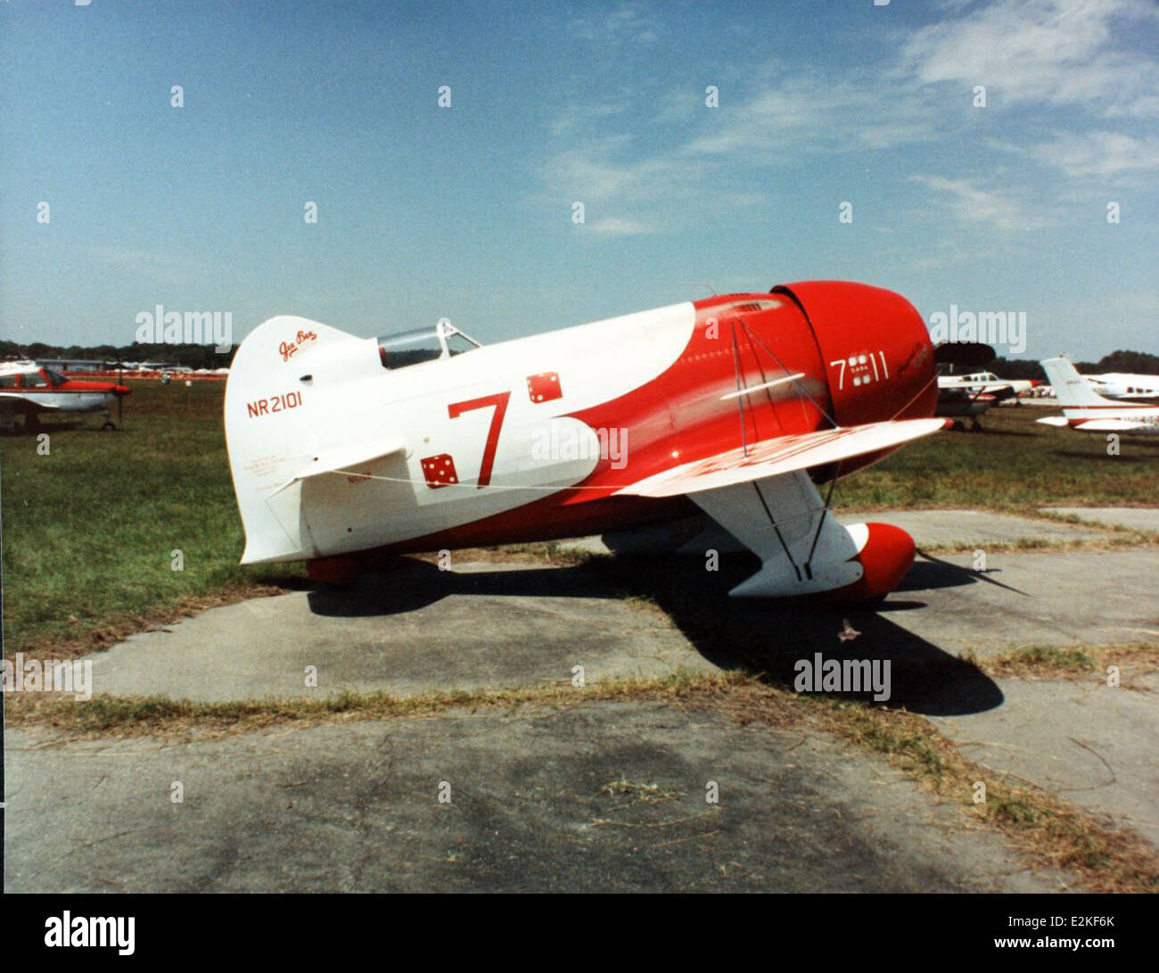 The Gee Bee R-2, a famous racing aircraft, is captured in this image as ...