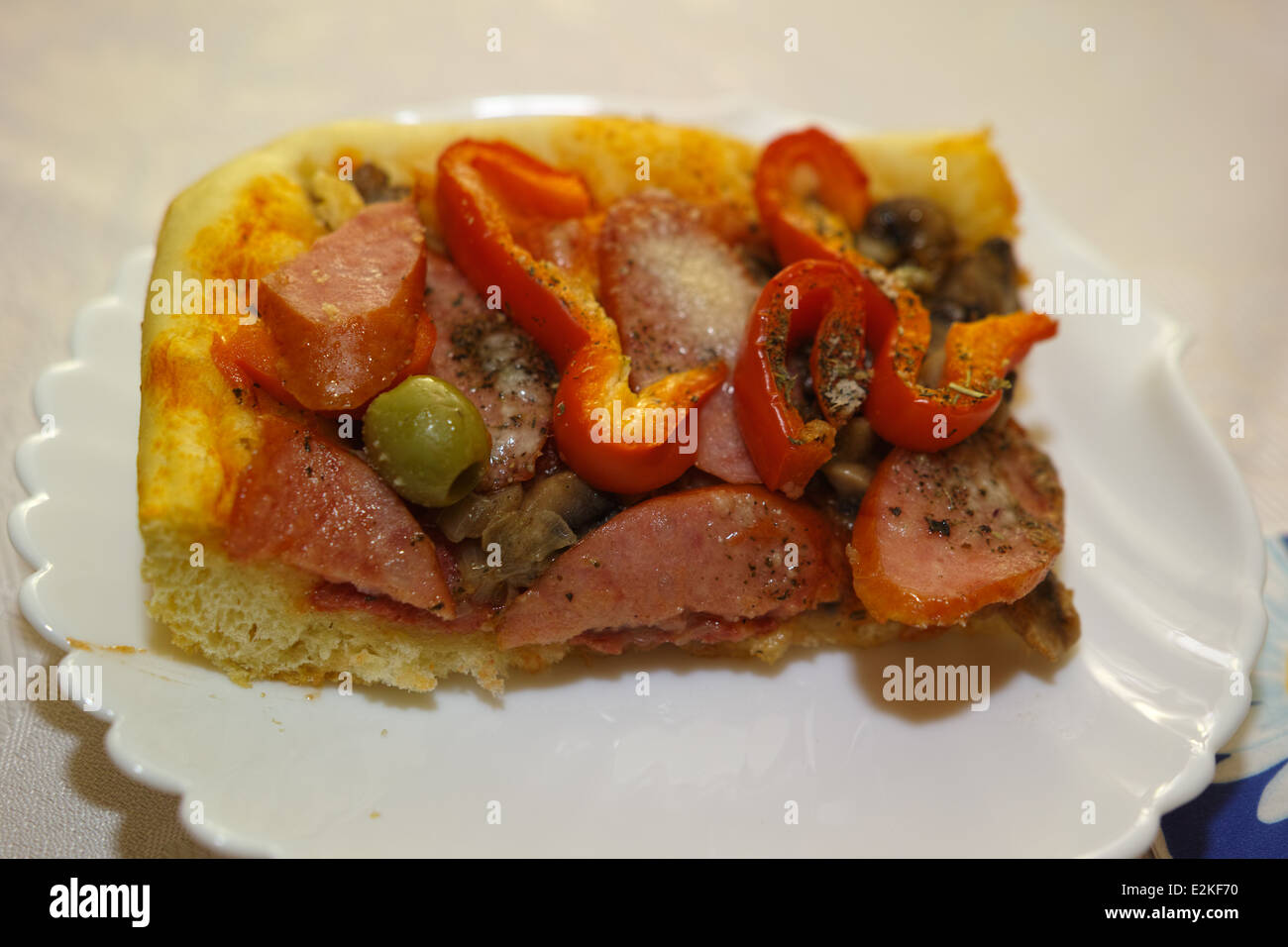 In the Polish kitchen. Home Pizza, Italian delicacy in Polish cuisine ...