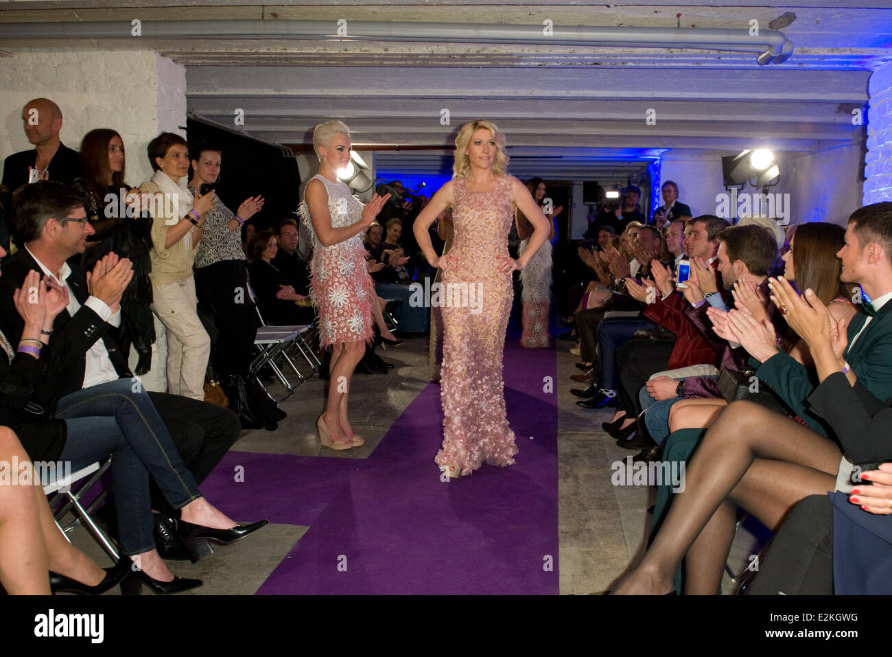 (L-R) Model, Corinna Busch at the presentation of the new fashion label ...