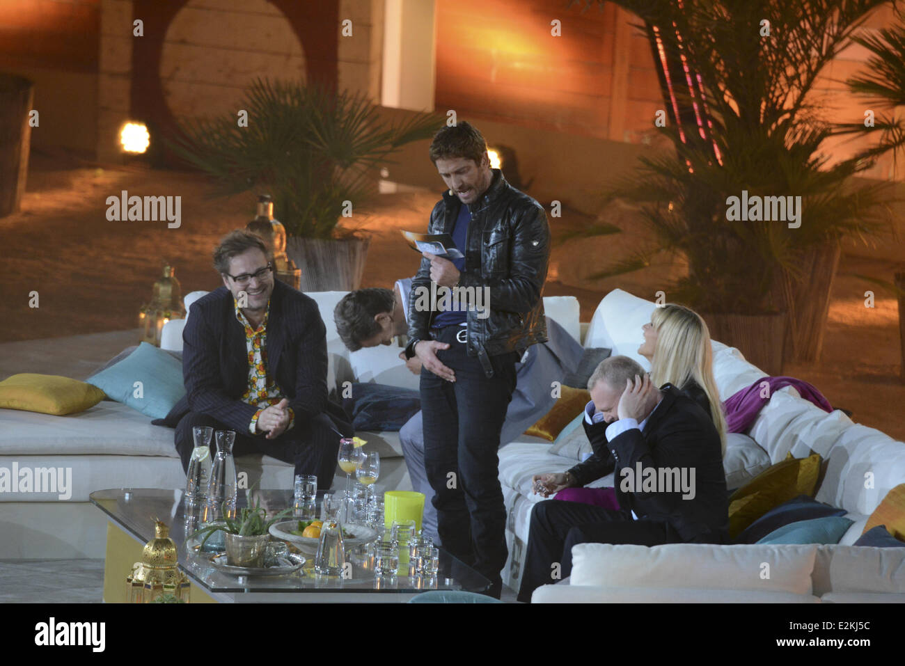 Paul Panzer, Markus Lanz, Gerard Butler, Michelle Hunziker and Stefan ...