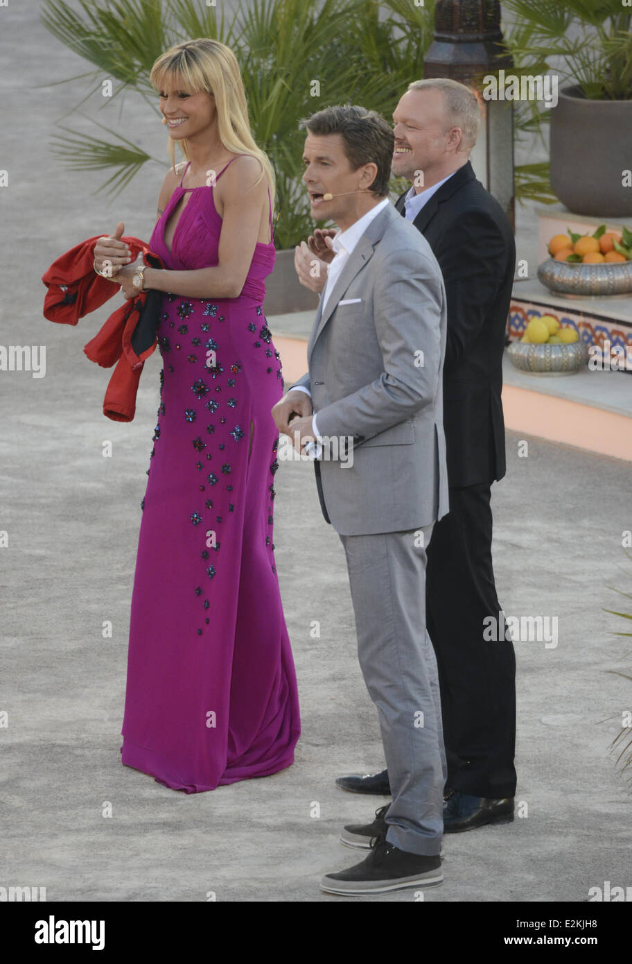 Michelle Hunziker, Stefan Raab and Markus Lanz on German ZDF TV show ...