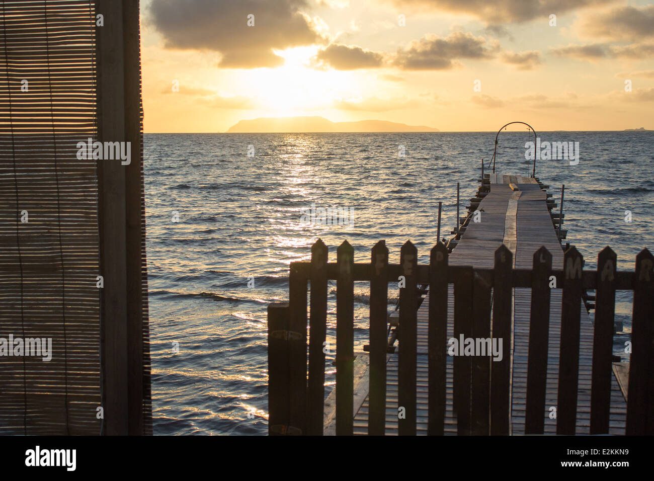 Wooden pier sunset seascape hi-res stock photography and images - Alamy