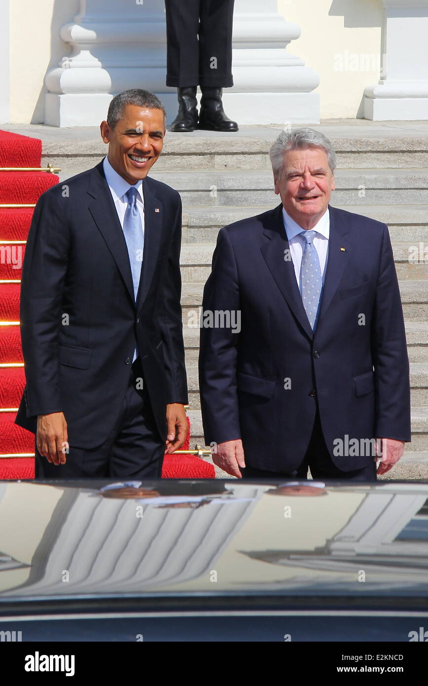 US President Barack Obama and German President Joachim Gauck at Schloss ...