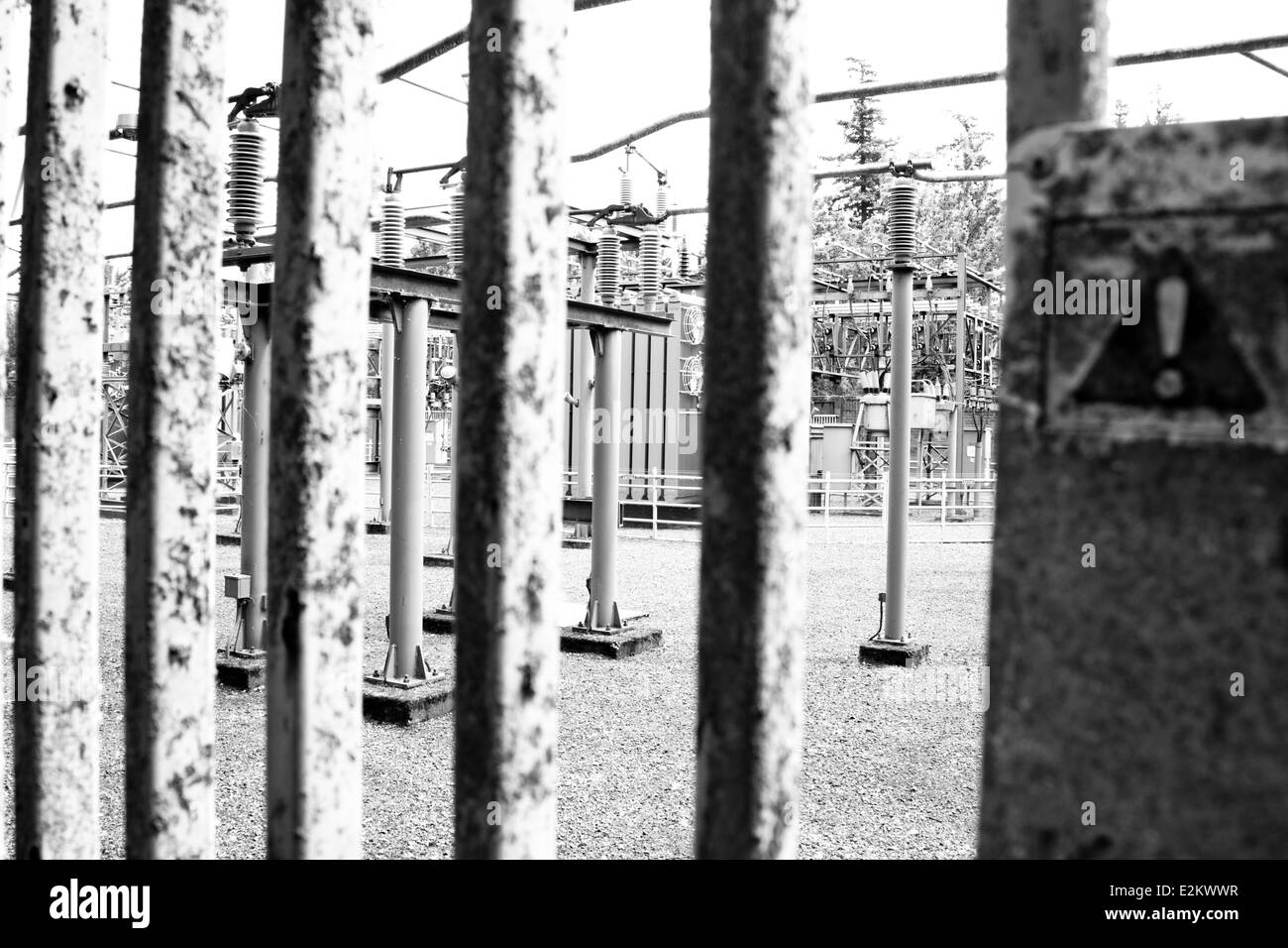 Power station sign Black and White Stock Photos & Images - Alamy
