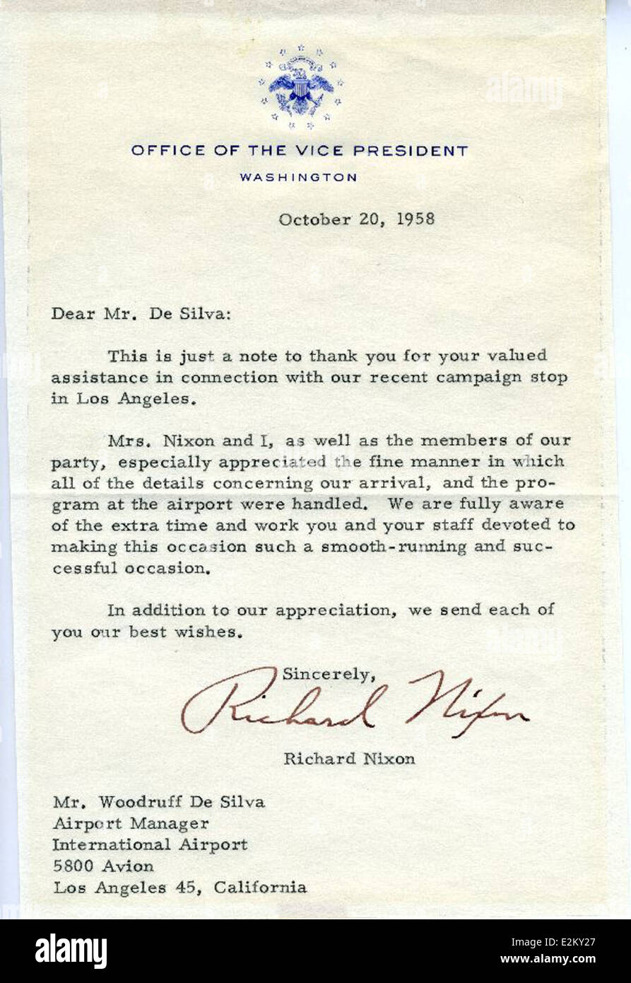 This image features an autograph from Richard Nixon, the 37th President ...