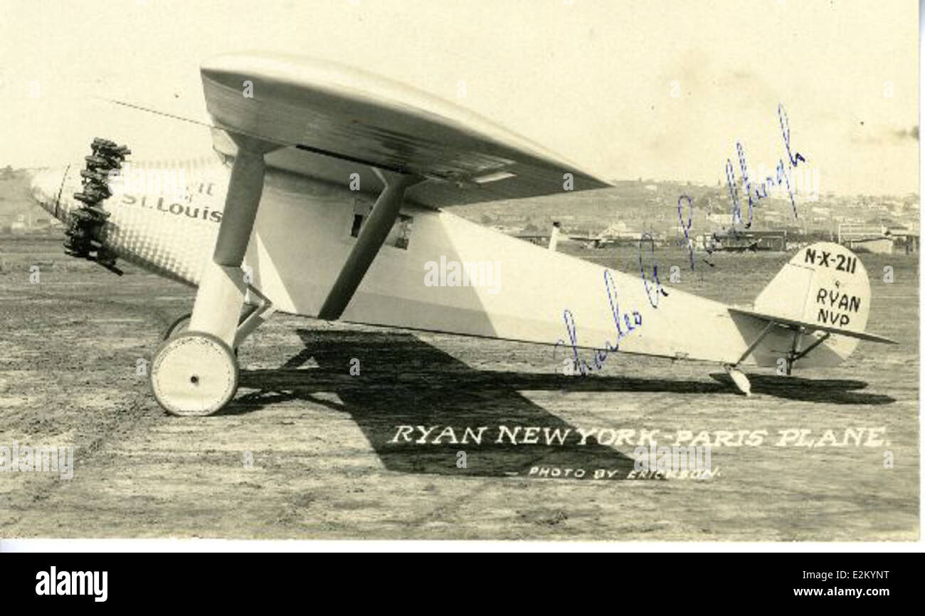 The aircraft shown is Charles Lindbergh's famous Spirit of St. Louis ...