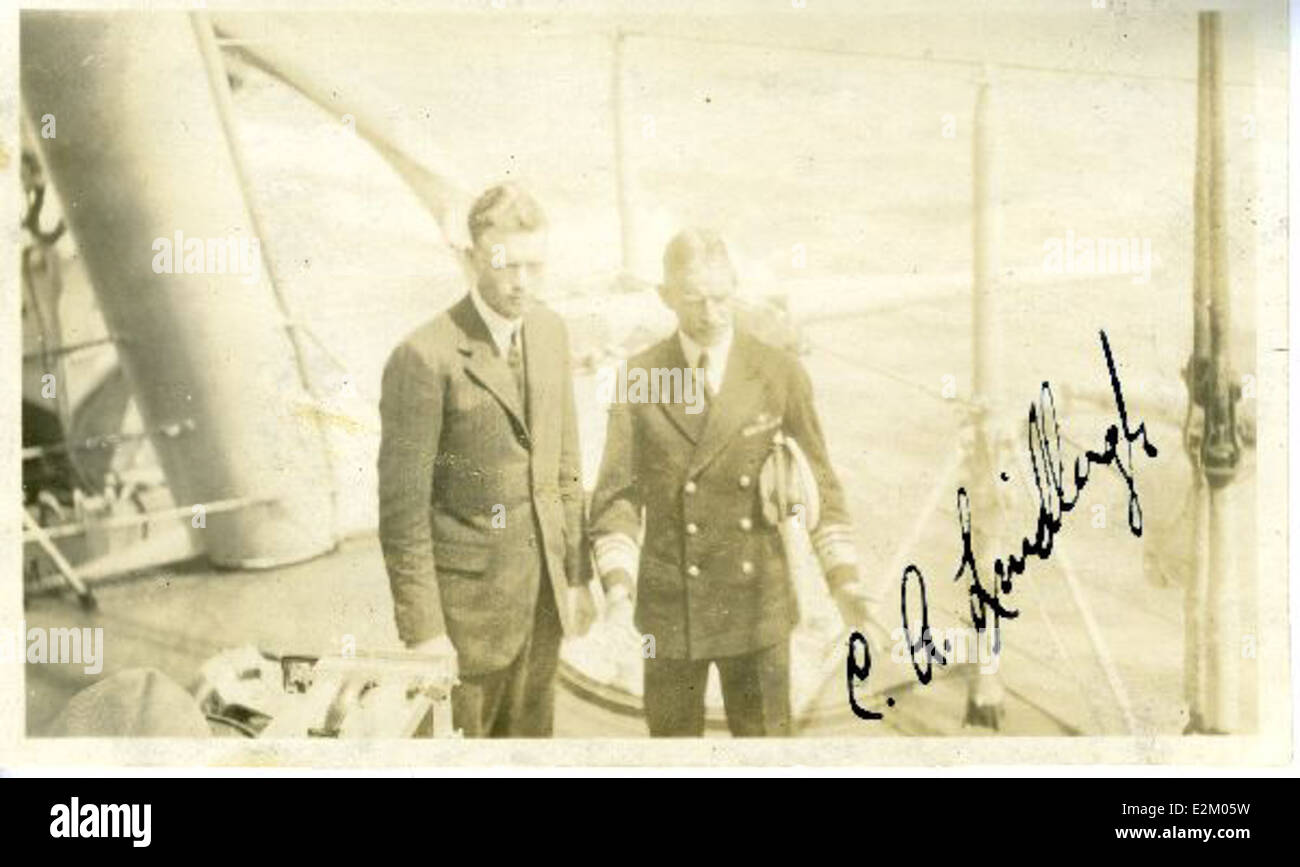 This photo captures Charles Lindbergh, famed for his first solo nonstop ...