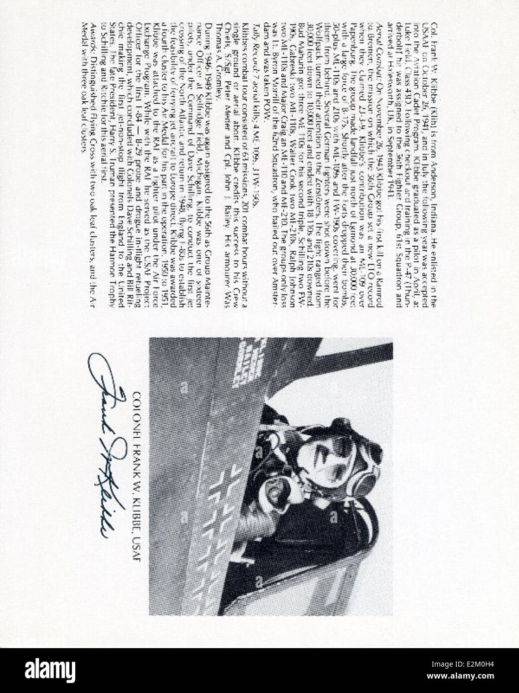 This item from the Frank Klibbe collection features his signature ...