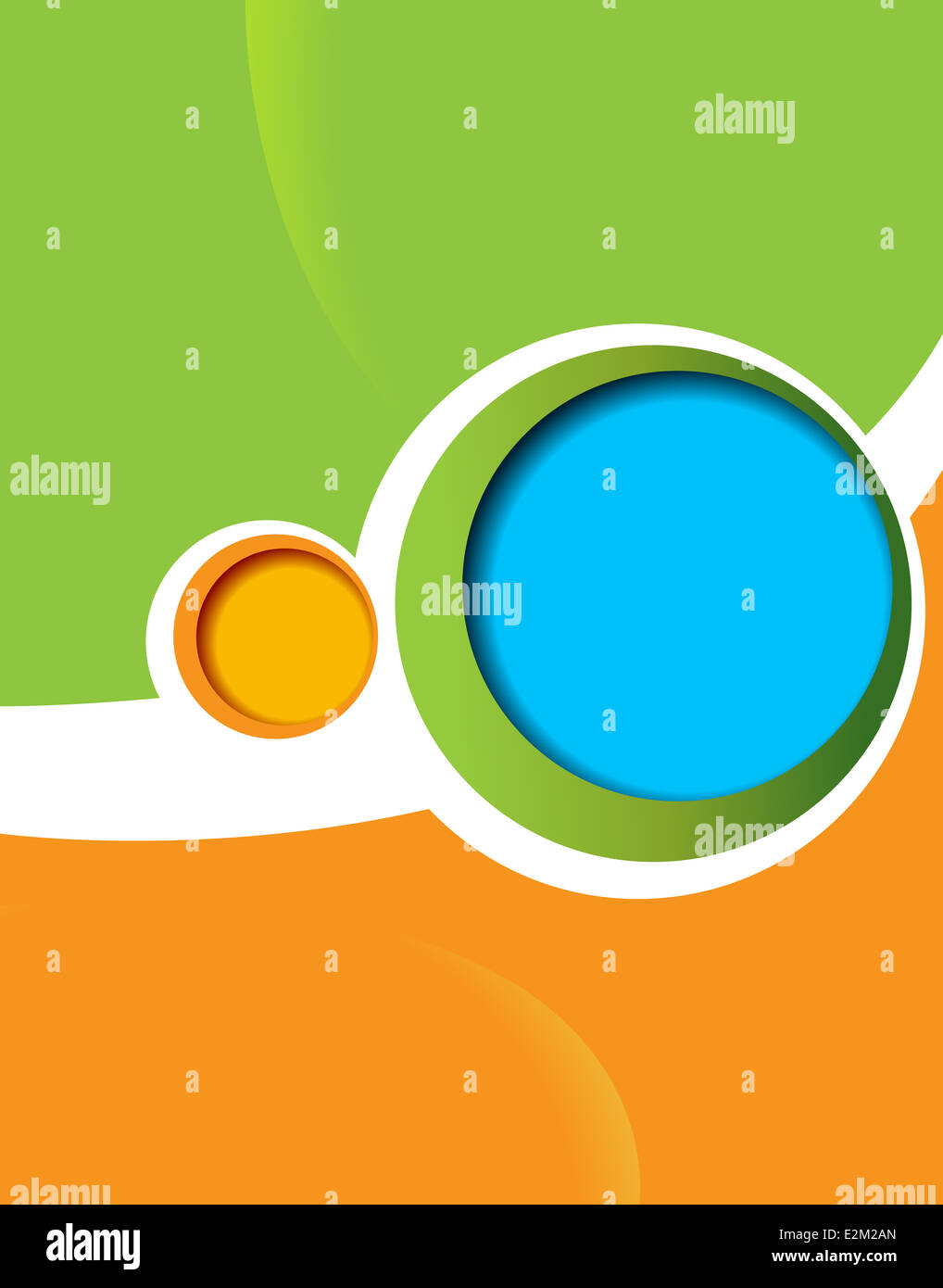 Magazine or brochure, vector design smooth wave curve lines and circles ...