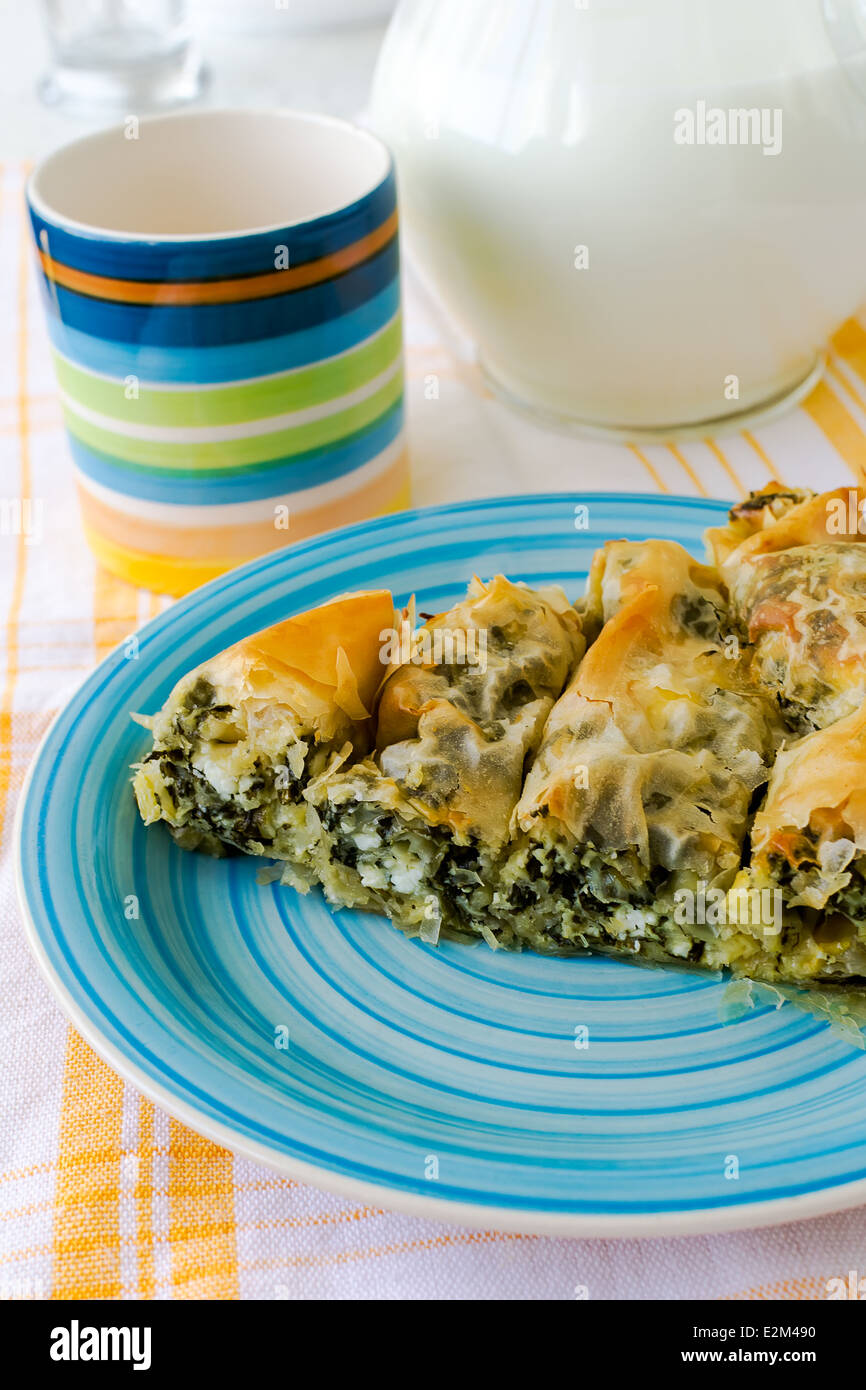 Spiral pastry with cheese and dock Stock Photo - Alamy