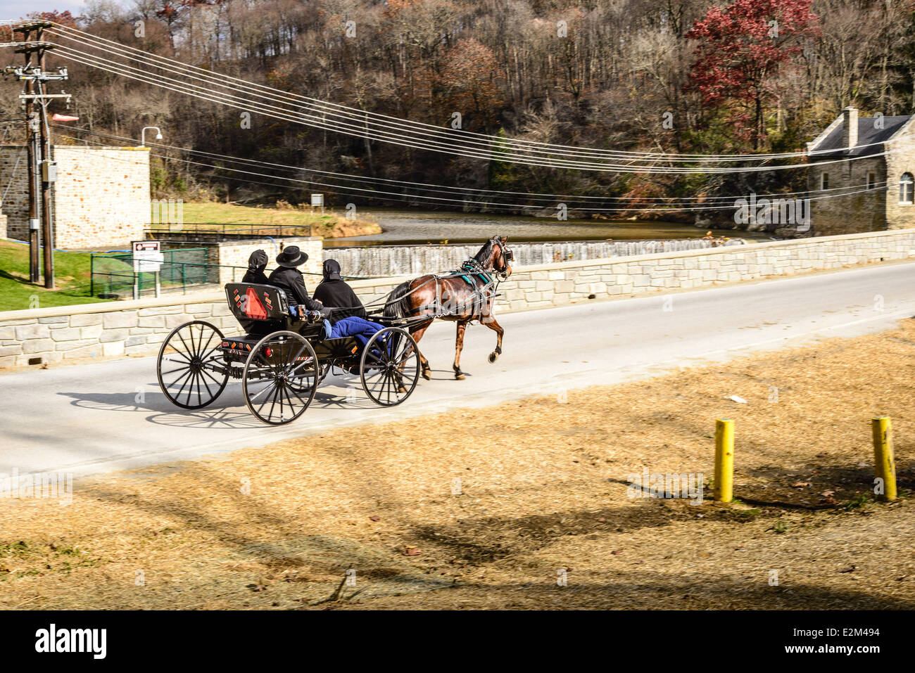 Amish horse drawn buggy wagon hi-res stock photography and images - Alamy