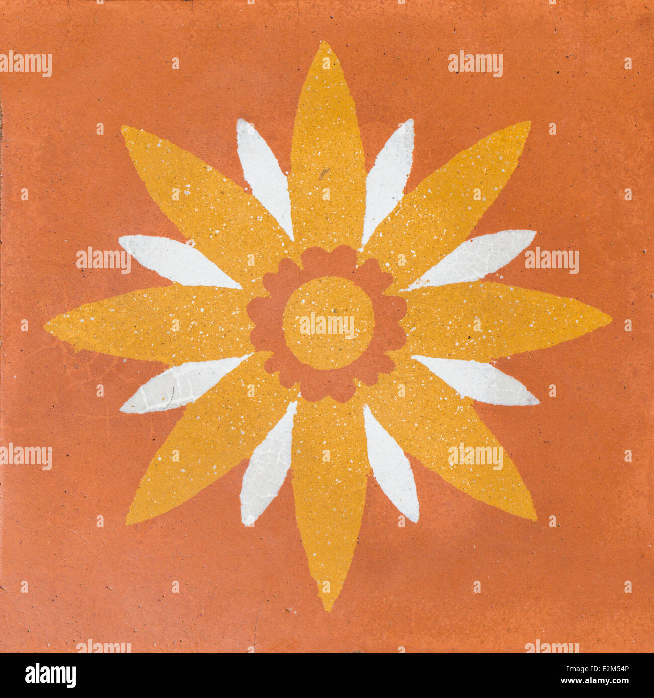 Abstract texture on tile look like flower Stock Photo - Alamy