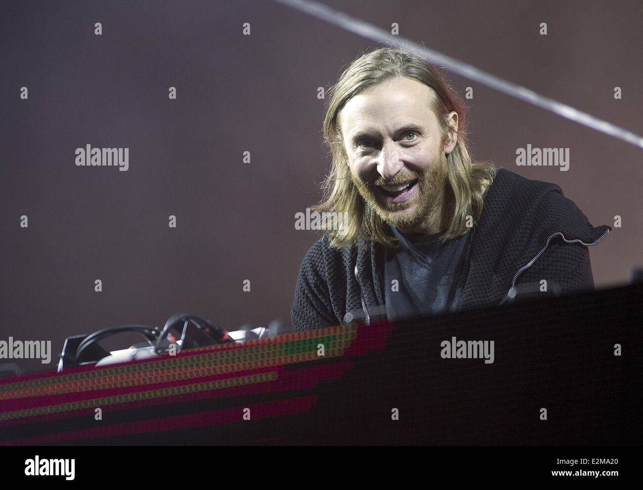 David Guetta performing live at a free concert at Tempelhof airport ...
