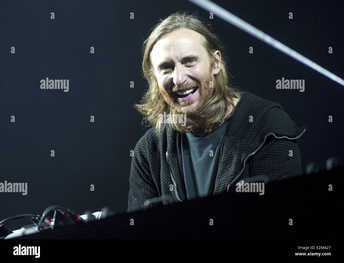 David Guetta performing live at a free concert at Tempelhof airport ...
