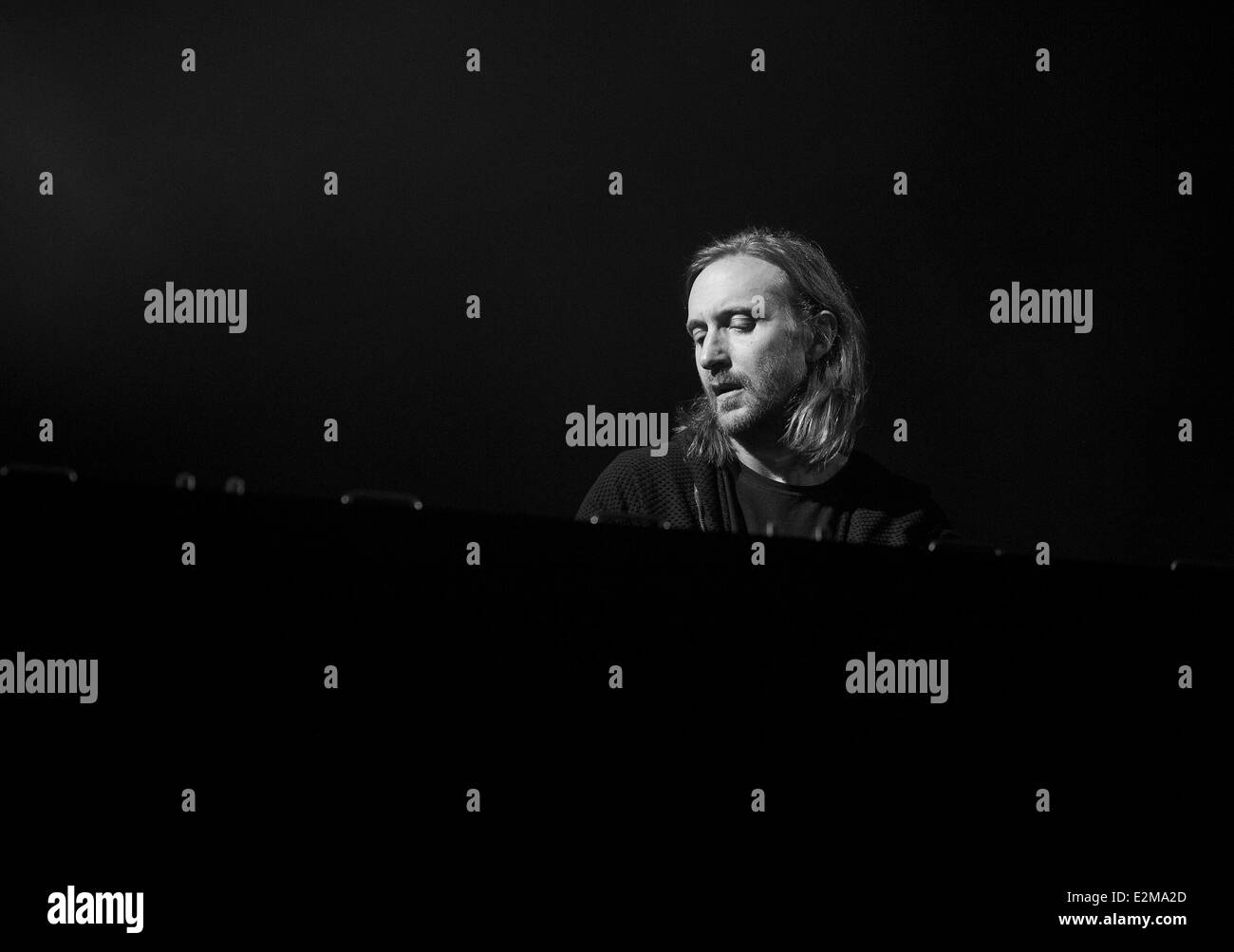 David Guetta performing live at a free concert at Tempelhof airport ...