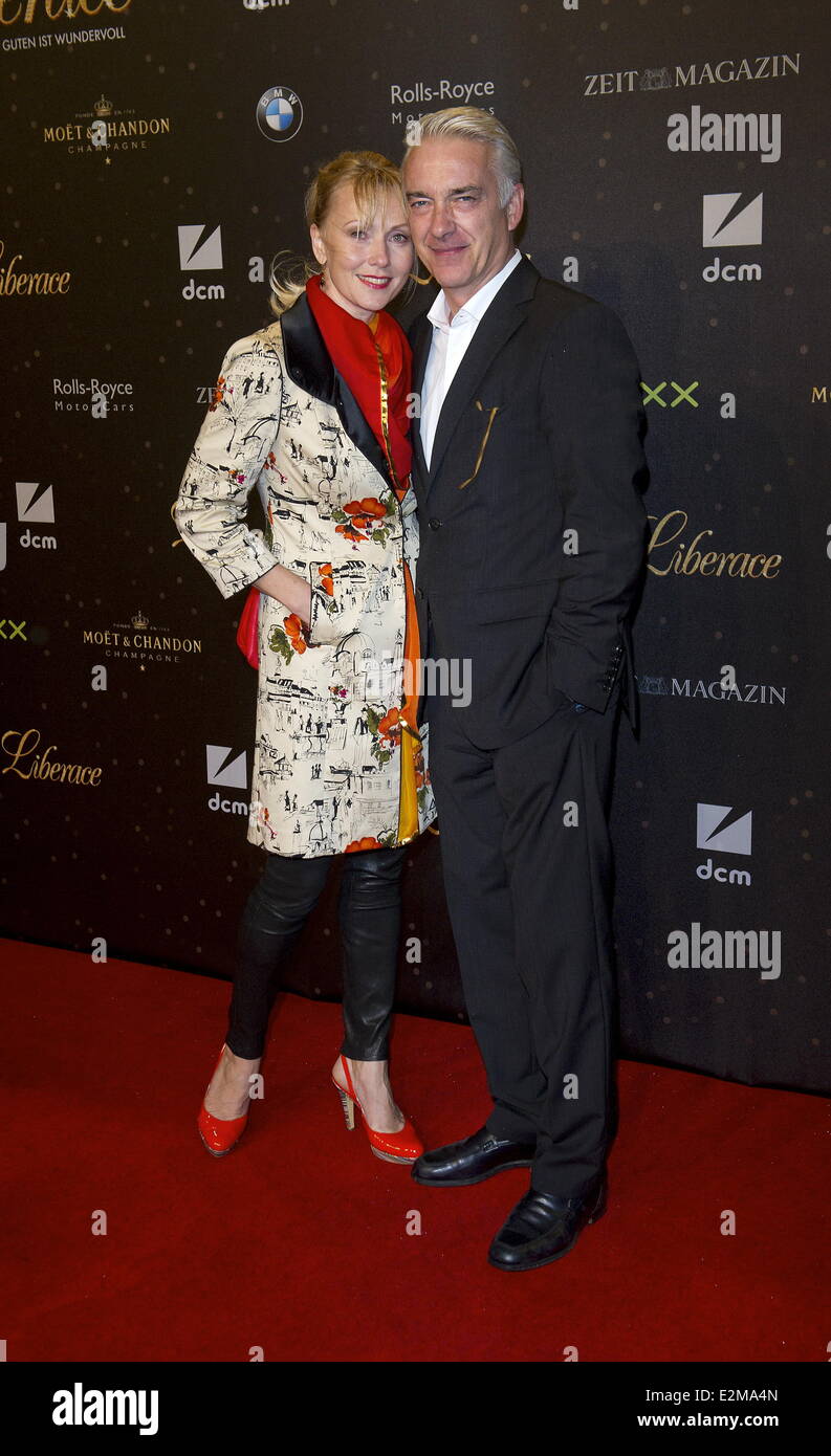 Christoph M. Ohrt and Dana Golombek at the premiere of 'Liberace ...