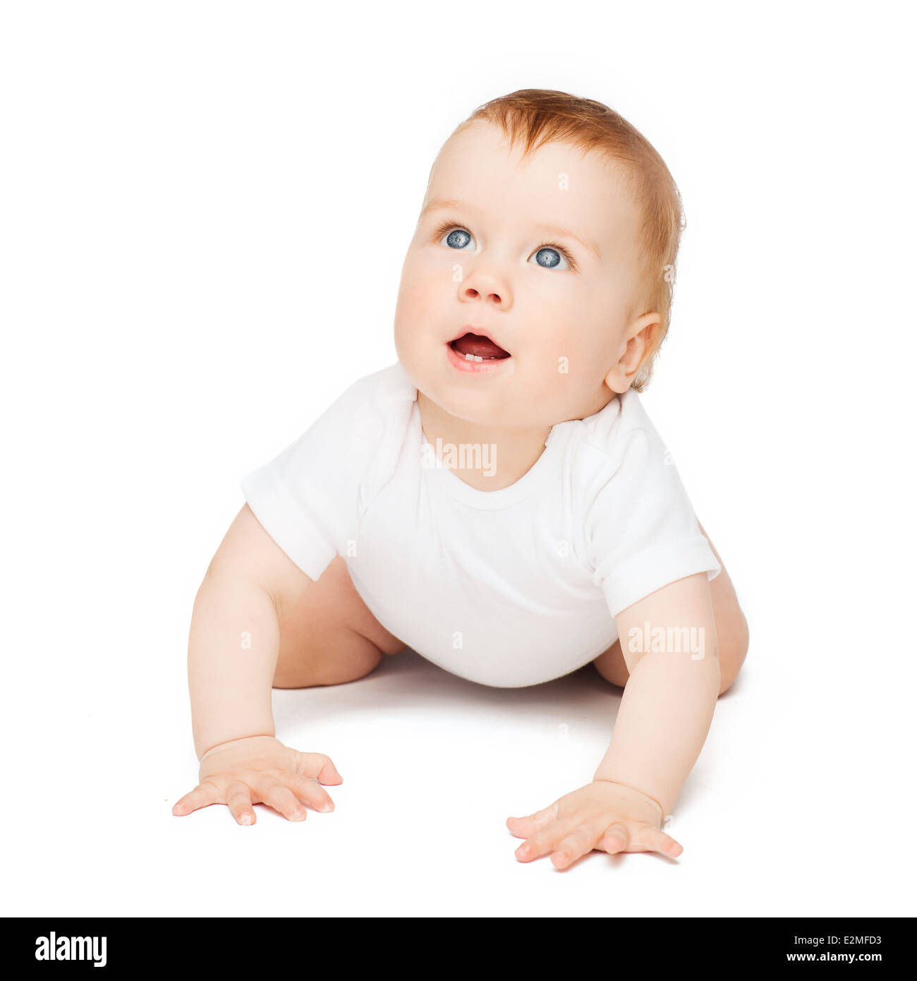 crawling curious baby looking up Stock Photo - Alamy