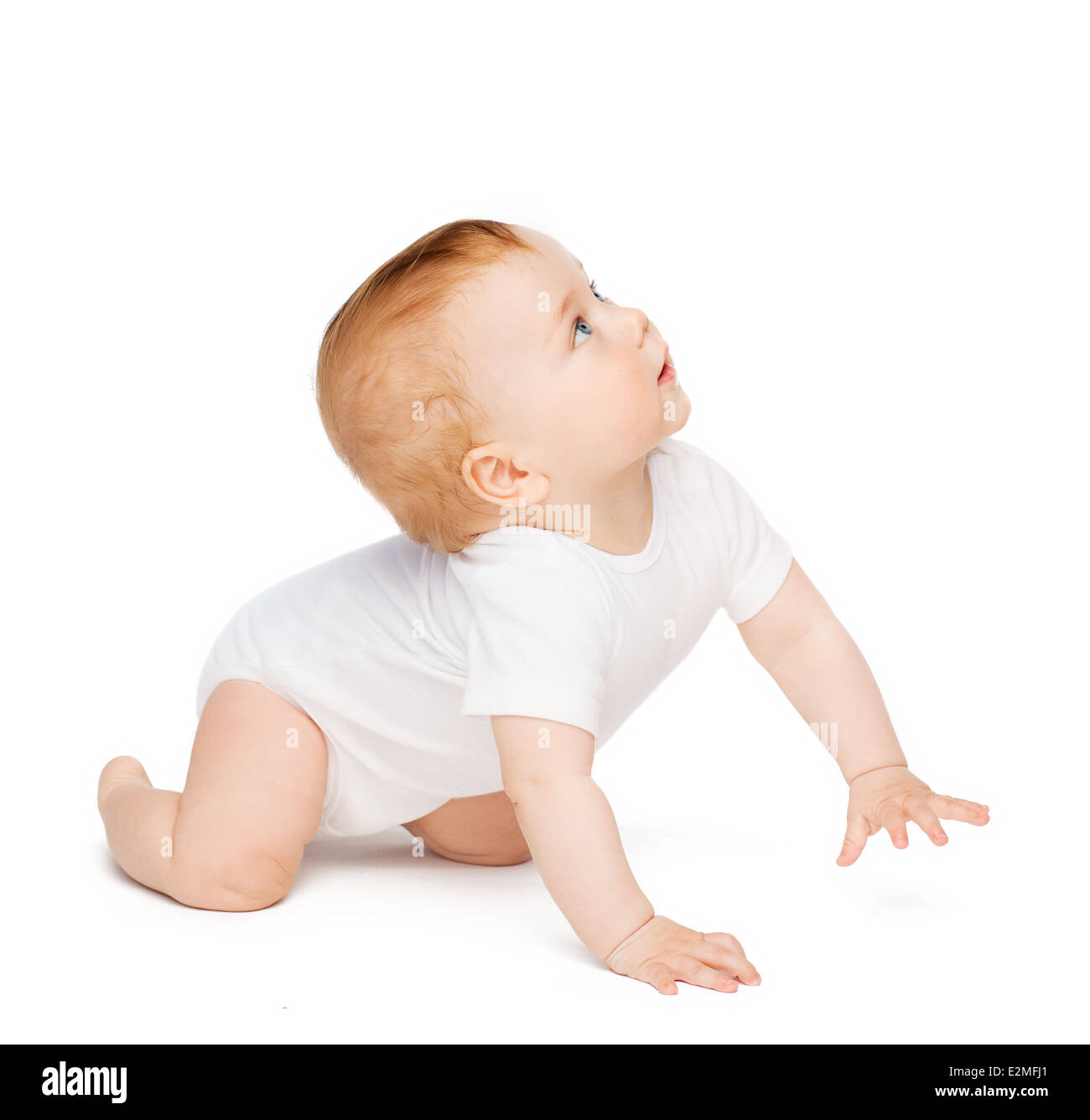 crawling curious baby looking up Stock Photo - Alamy