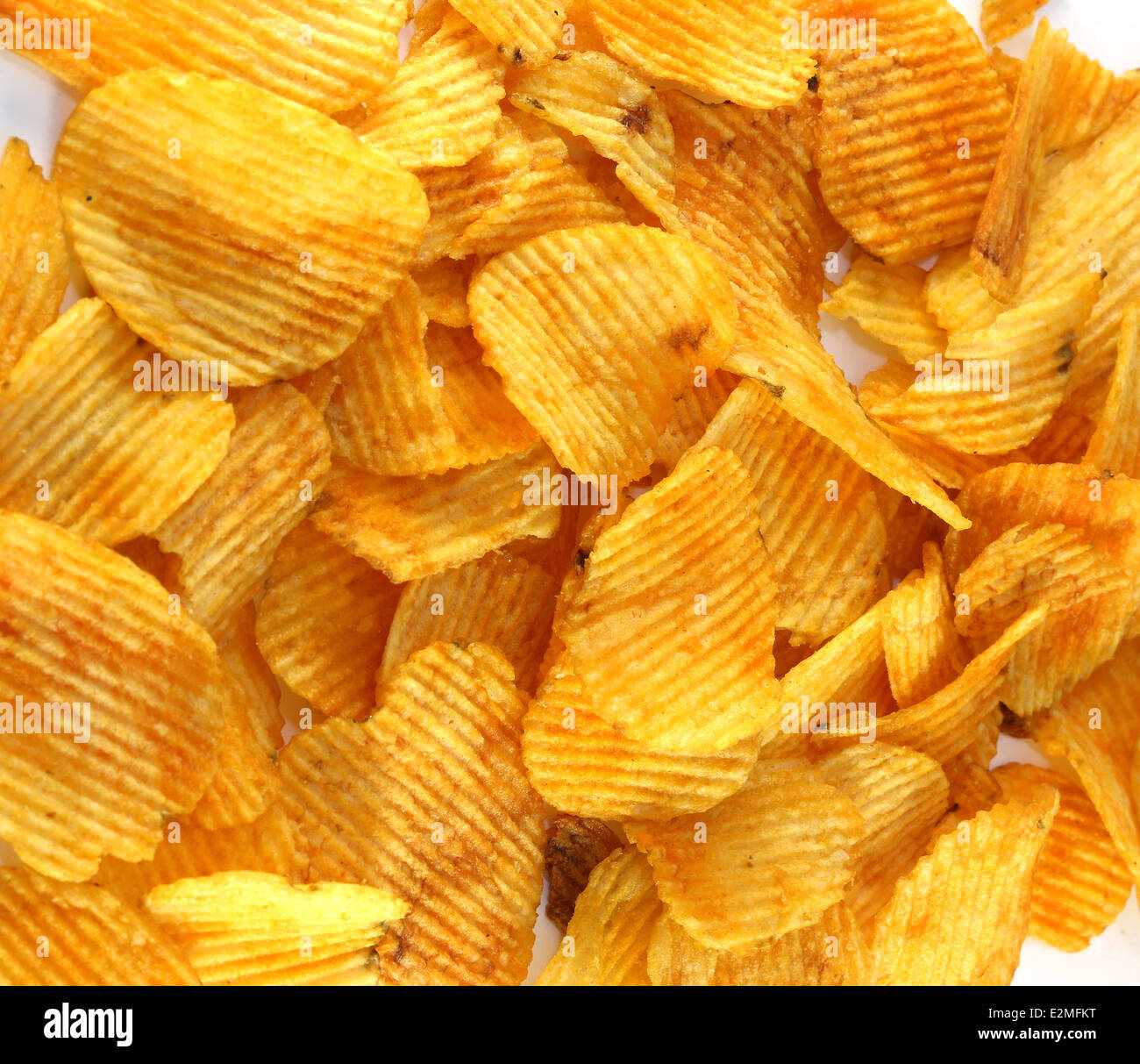 orange delicious potato chips on white background Stock Photo - Alamy