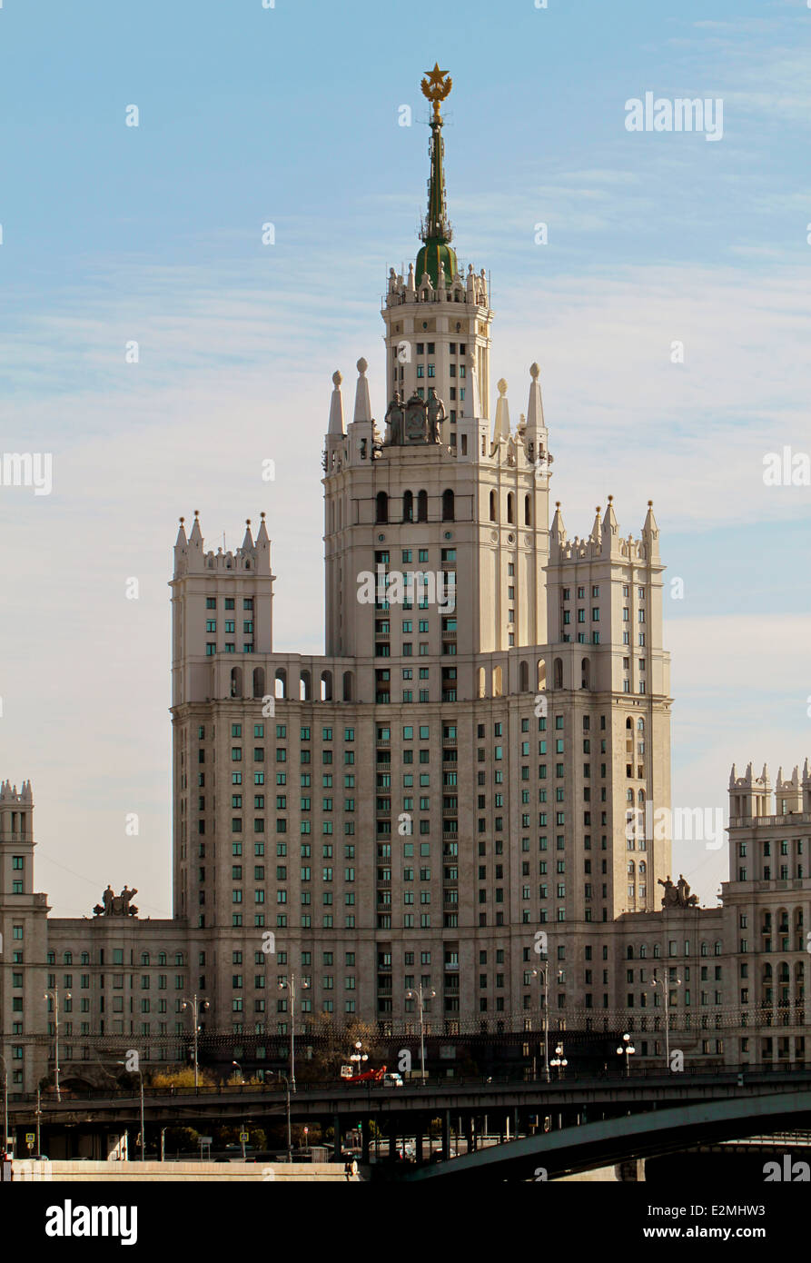 historic high-rise building in Moscow on the waterfront Stock Photo - Alamy