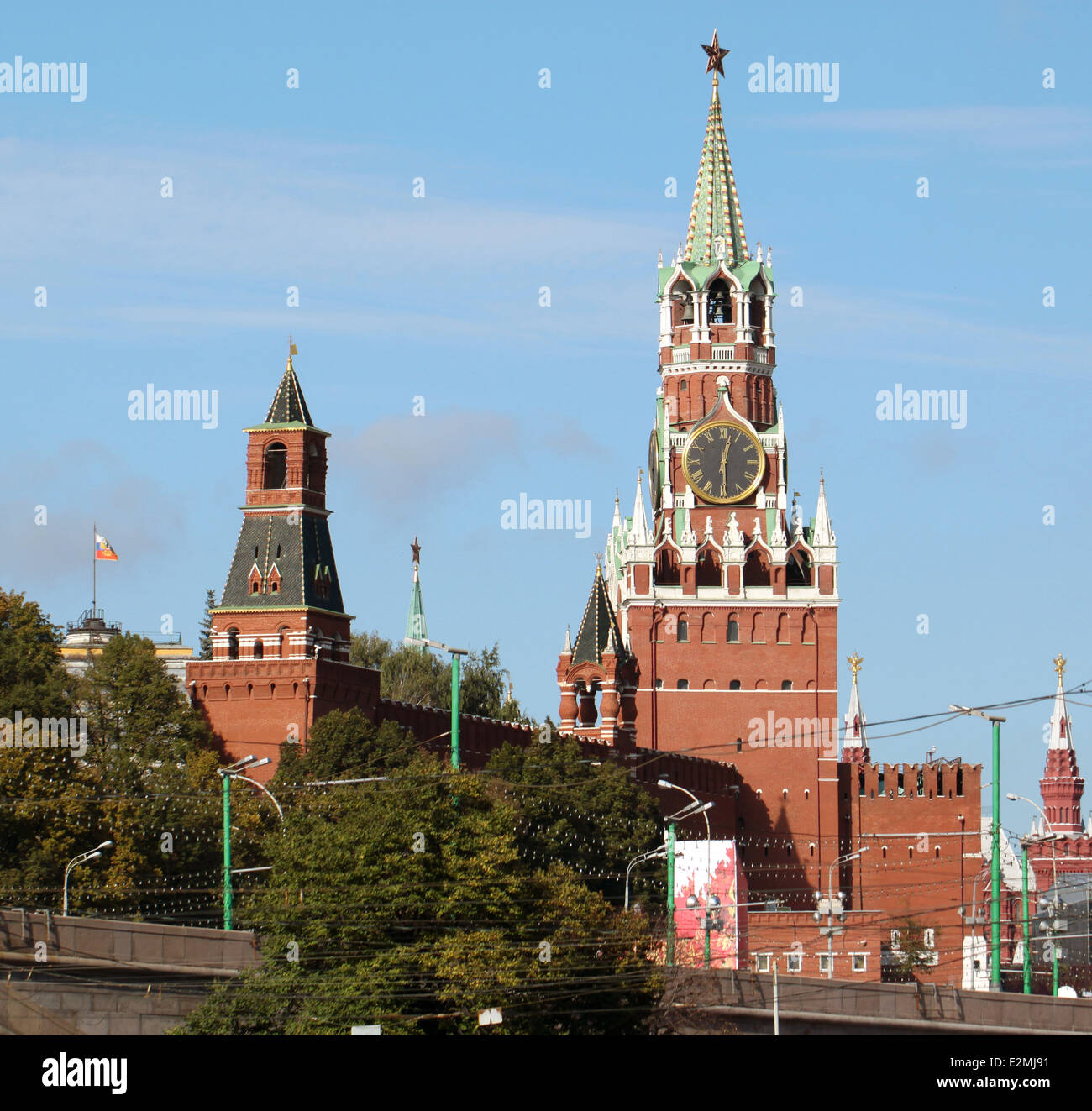 Beautiful view from the Moscow Kremlin Kremlin clock tower Stock Photo ...