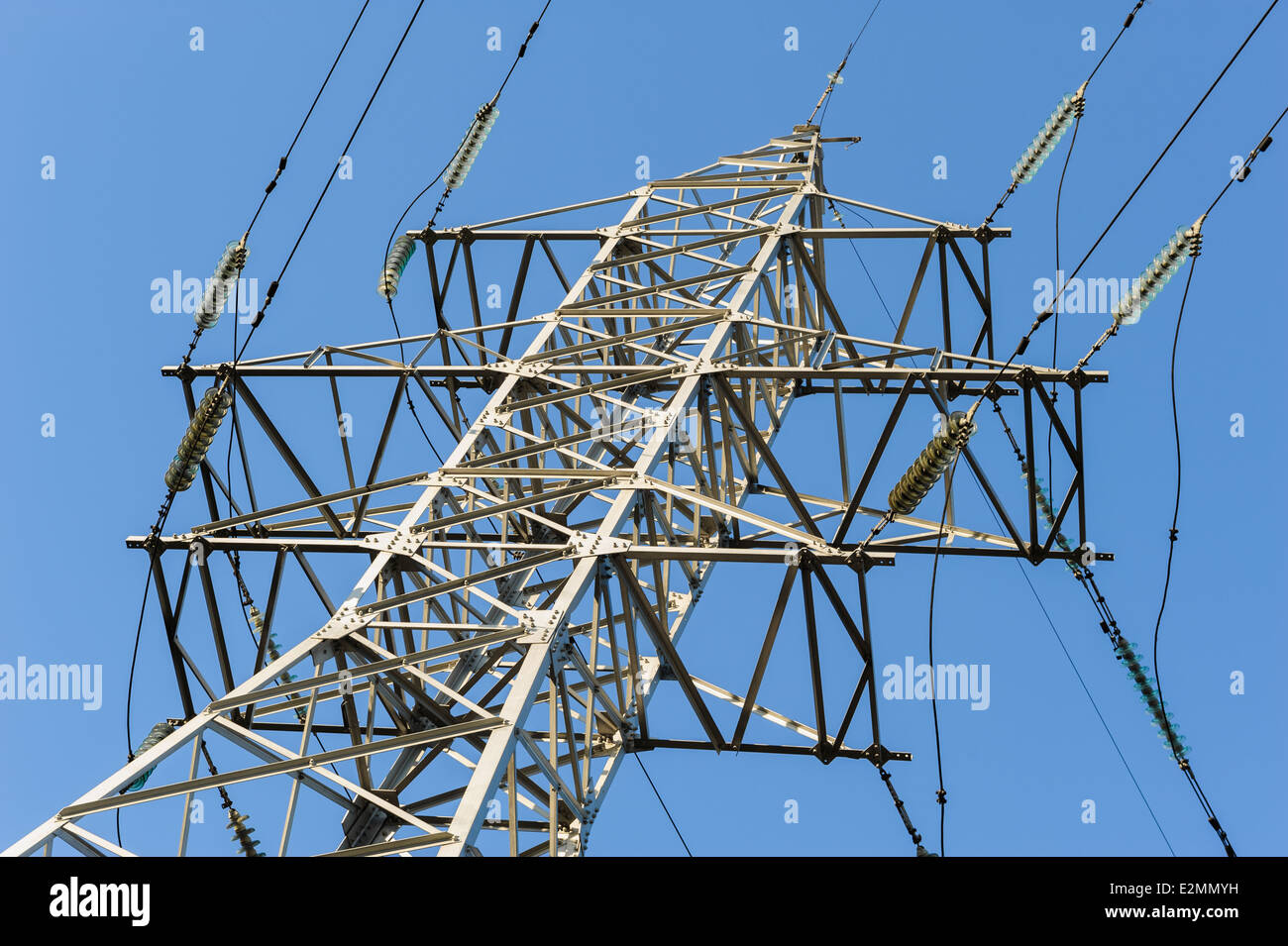 high voltage power lines Stock Photo - Alamy