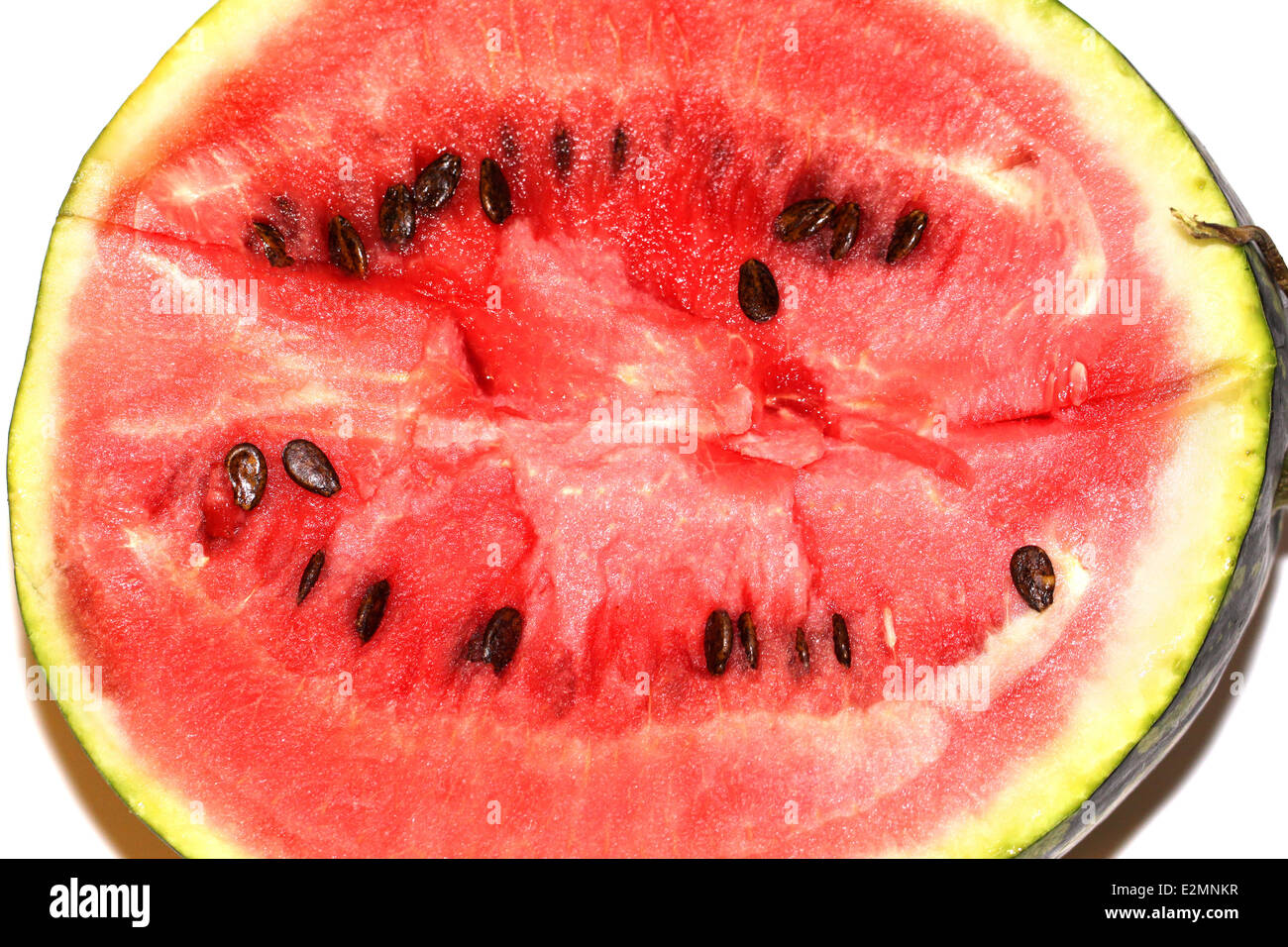 bright red watermelon in a cut on a white background Stock Photo - Alamy