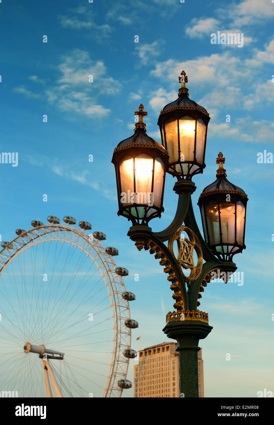 Vintage lamp post on Westminster Bridge in London Stock Photo - Alamy