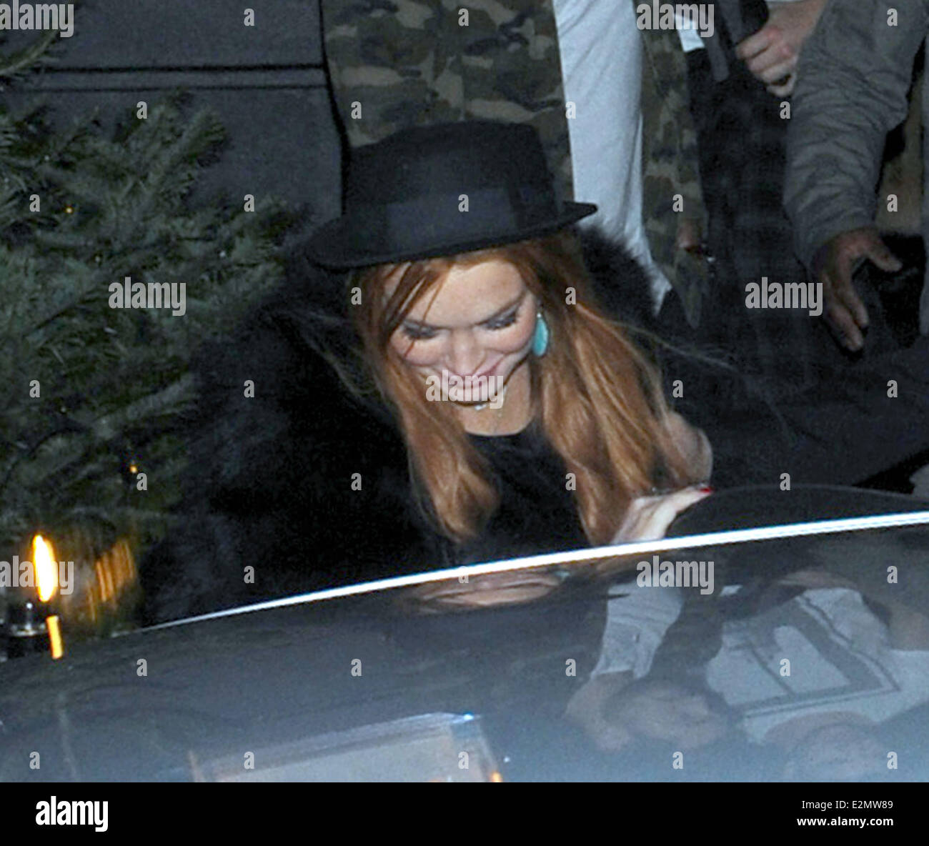 Lindsay Lohan seen leaving Nozomi Restaurant with boyfriend, Josh Chunn ...