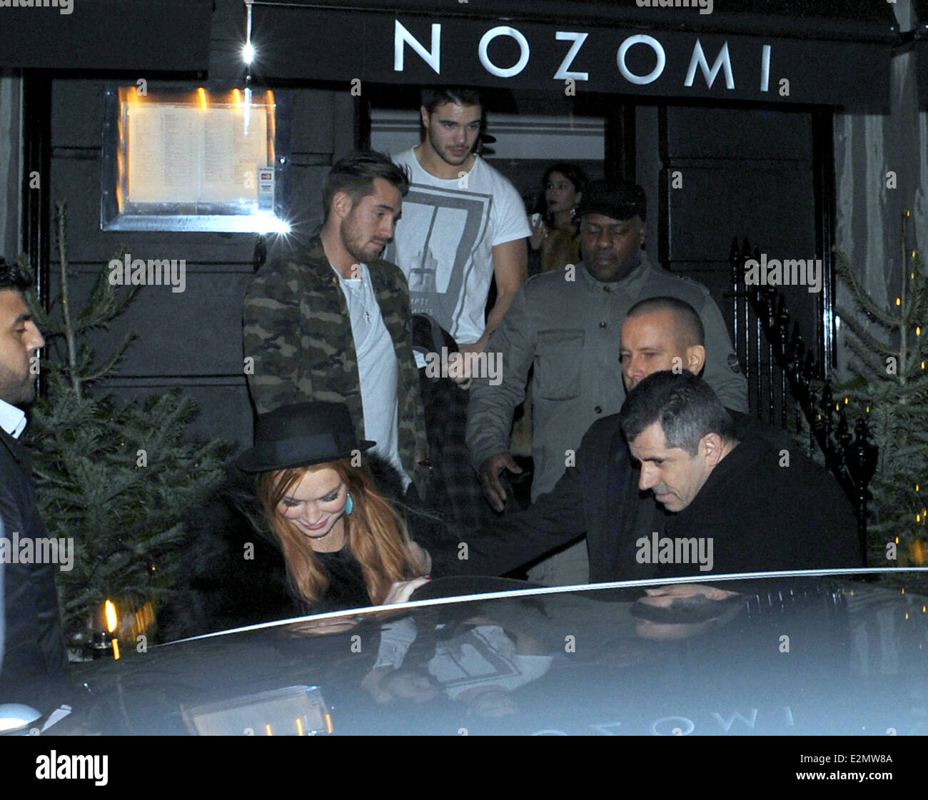 Lindsay Lohan seen leaving Nozomi Restaurant with boyfriend, Josh Chunn ...