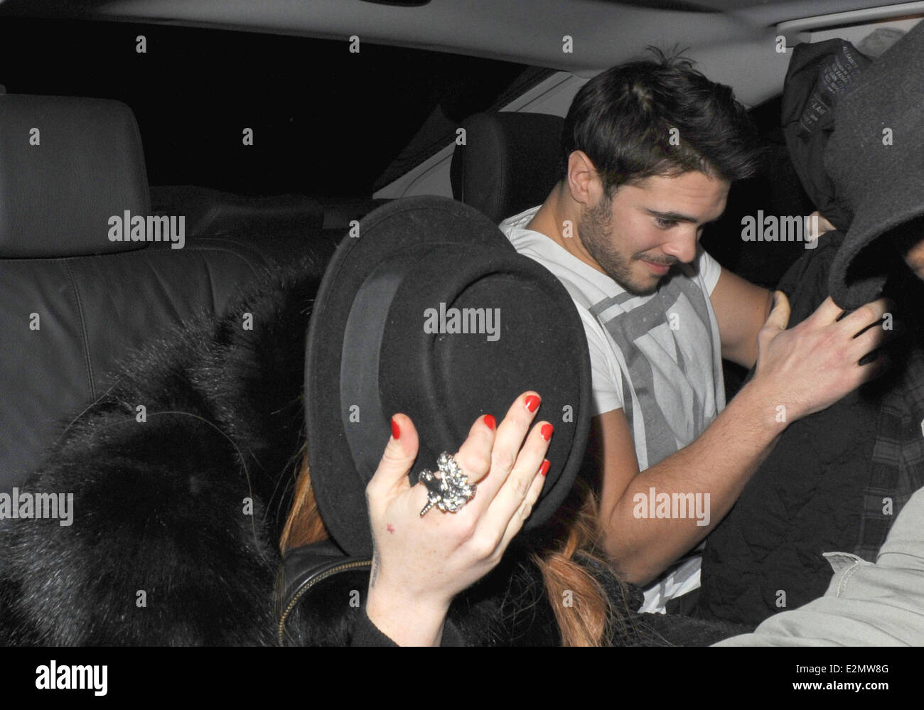 Lindsay Lohan seen leaving Nozomi Restaurant with boyfriend, Josh Chunn ...