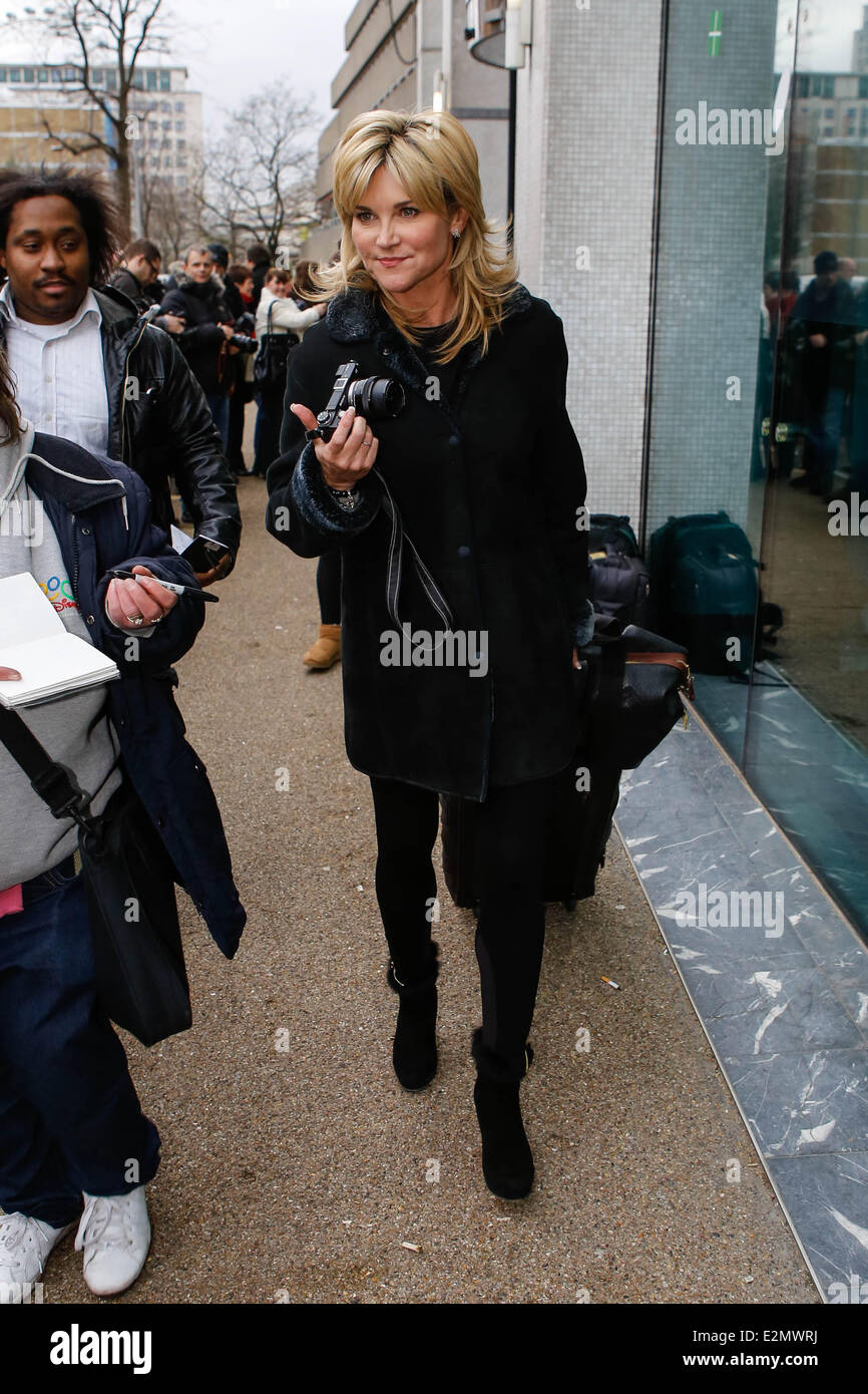 Anthea Turner at the ITV studios carrying a compact camera Featuring: Anthea Turner Where ...