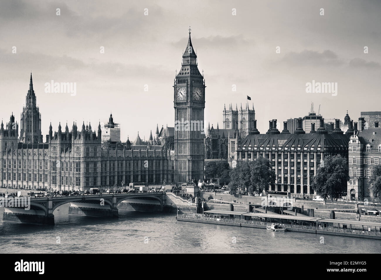 London Westminster with Big Ben and bridge Stock Photo - Alamy