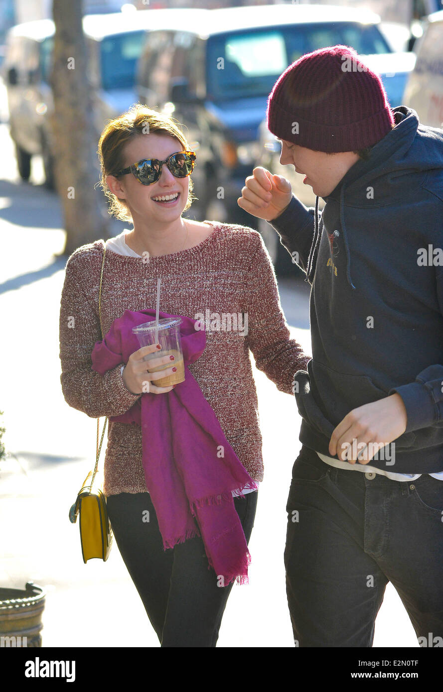 Emma Roberts and her boyfriend Evan Peters getting lunch at Peels ...