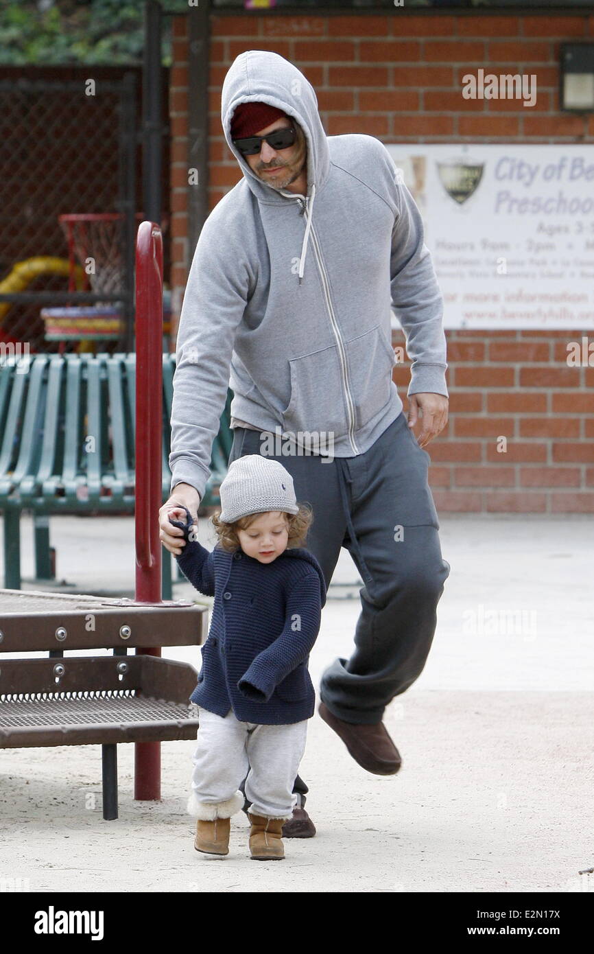 Roger Berman takes his son Skyler to the park in Beverly Hills. Little ...