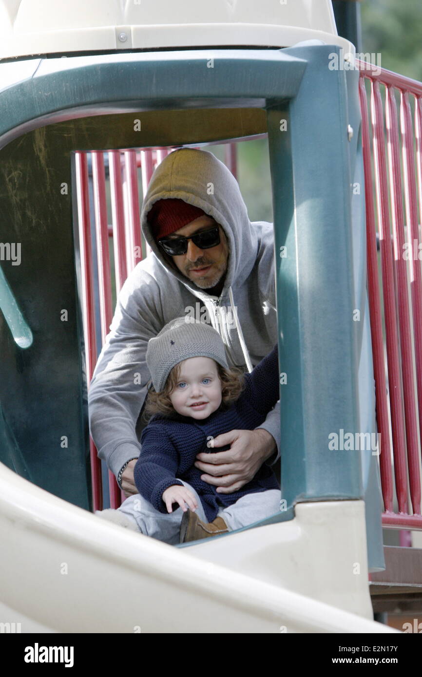 Roger Berman takes his son Skyler to the park in Beverly Hills. Little ...