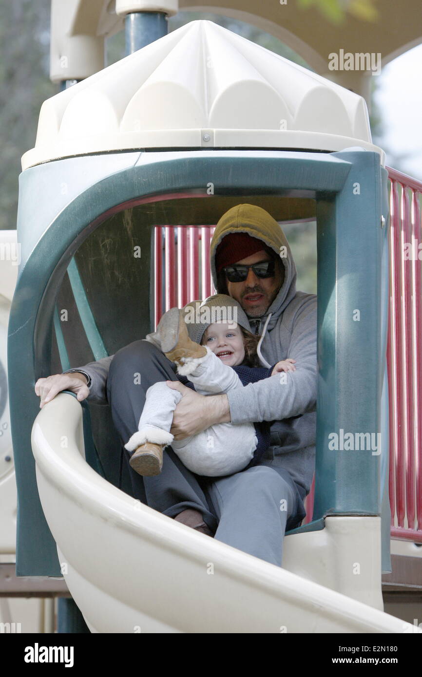 Roger Berman takes his son Skyler to the park in Beverly Hills. Little ...