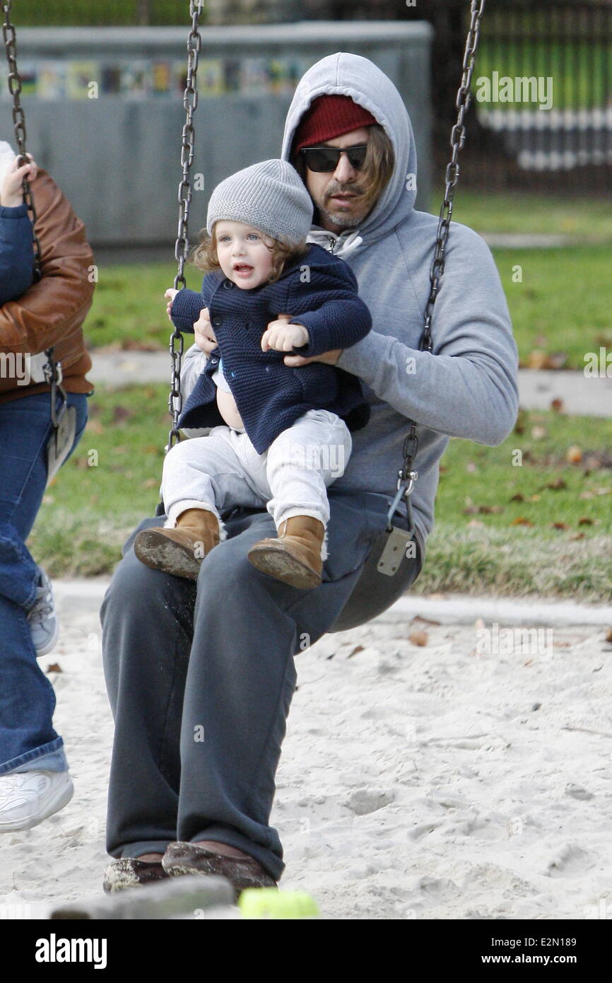 Roger Berman takes his son Skyler to the park in Beverly Hills. Little ...