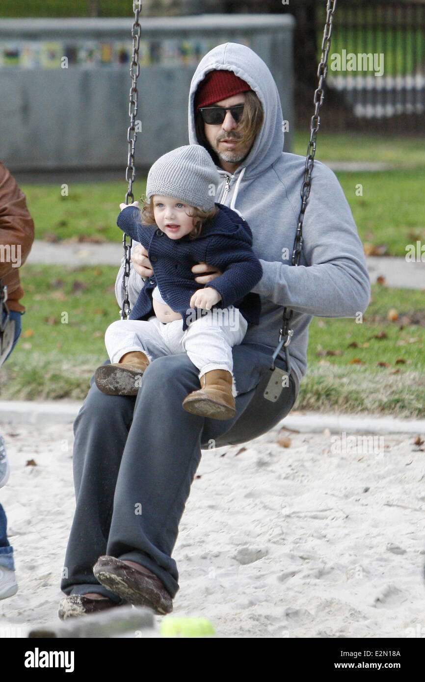Roger Berman takes his son Skyler to the park in Beverly Hills. Little ...