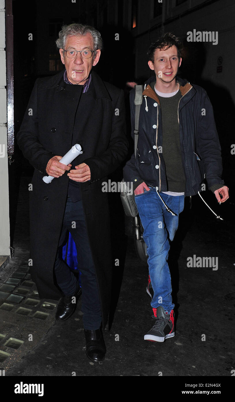 Sir Ian McKellen arrives at the Ivy Club Featuring: Ian McKellen Where ...