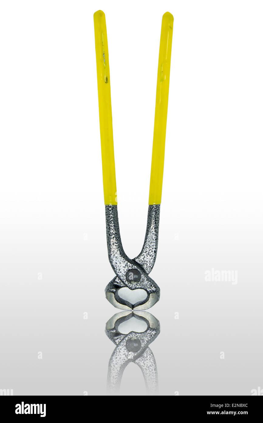 Plier with yellow hand holder Stock Photo - Alamy