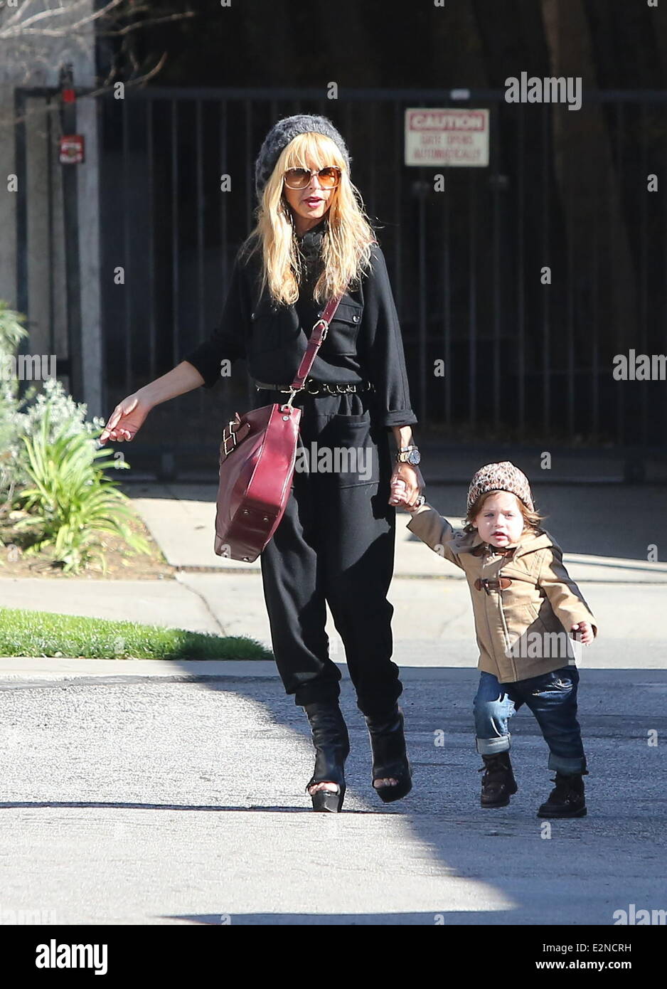Rachel Zoe and her son arrive at Hugo's Restaurant in Beverly Hills ...