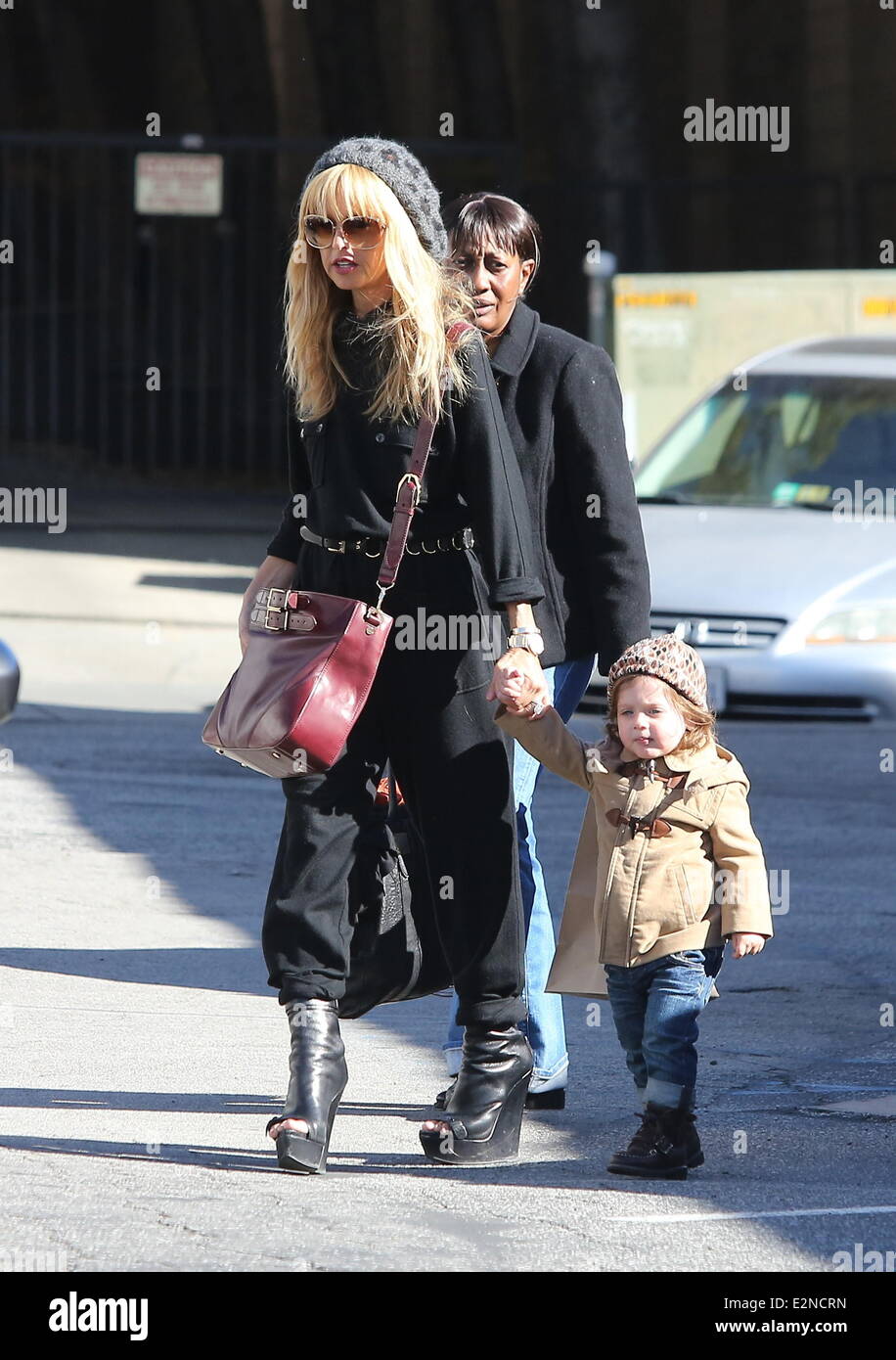 Rachel Zoe and her son arrive at Hugo's Restaurant in Beverly Hills ...