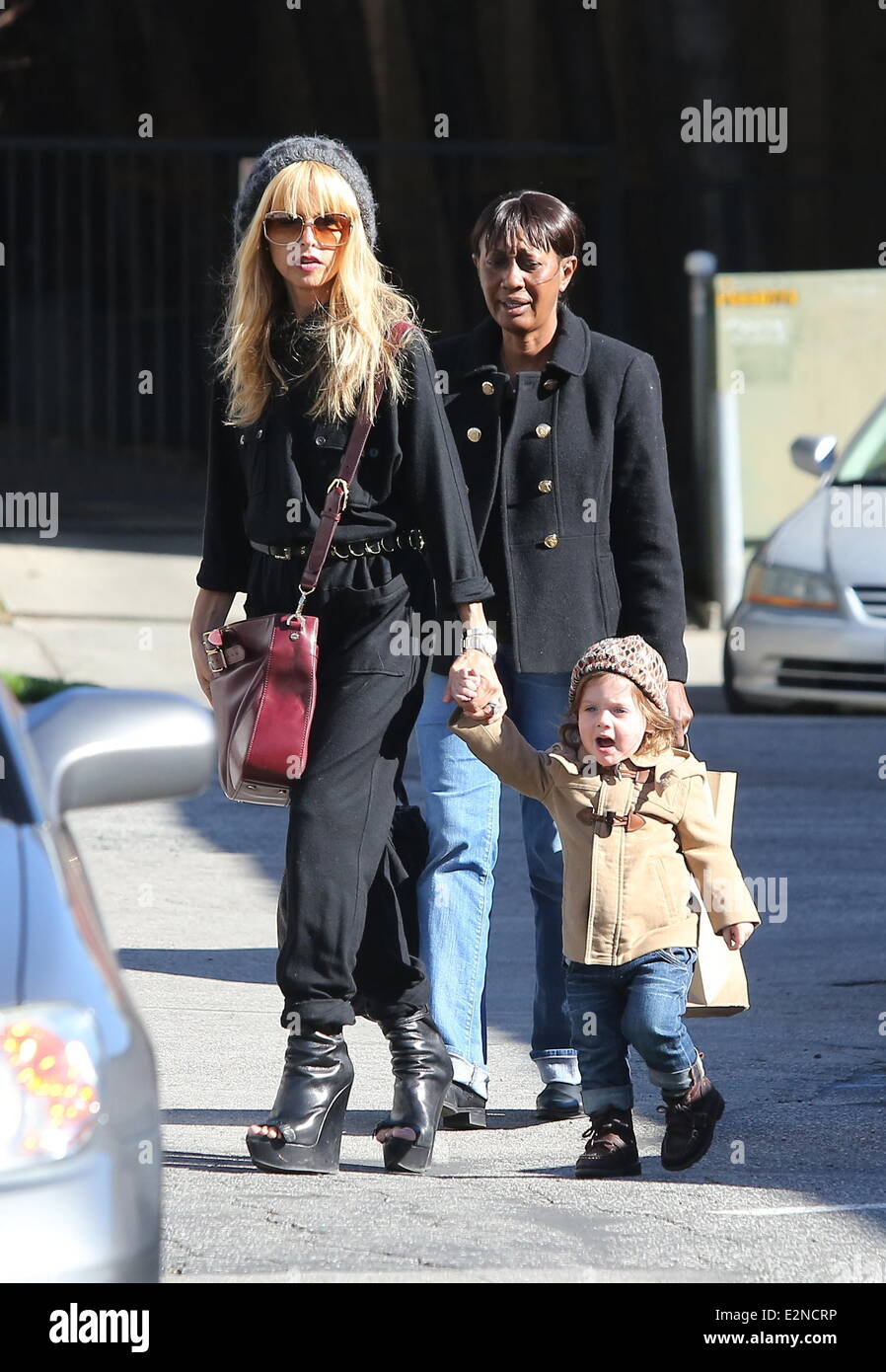 Rachel Zoe and her son arrive at Hugo's Restaurant in Beverly Hills ...